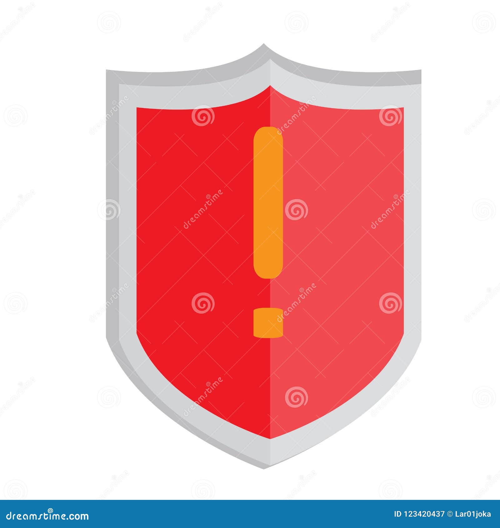 Heraldry Shield with a Warning Symbol Stock Vector - Illustration of ...