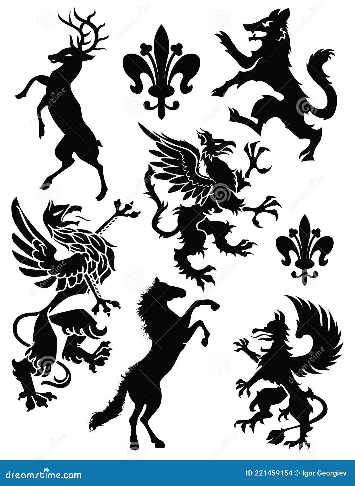 Heraldry Vector Illustration Set Poster Template Stock Vector ...