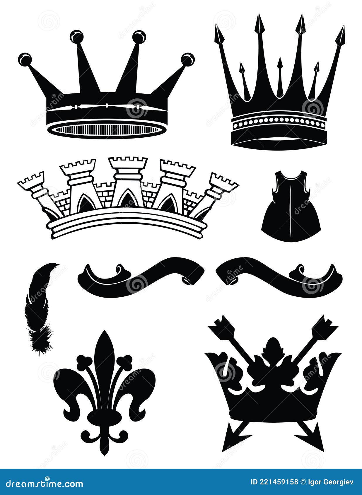 Heraldry Vector Illustration Set Poster Template Stock Vector ...