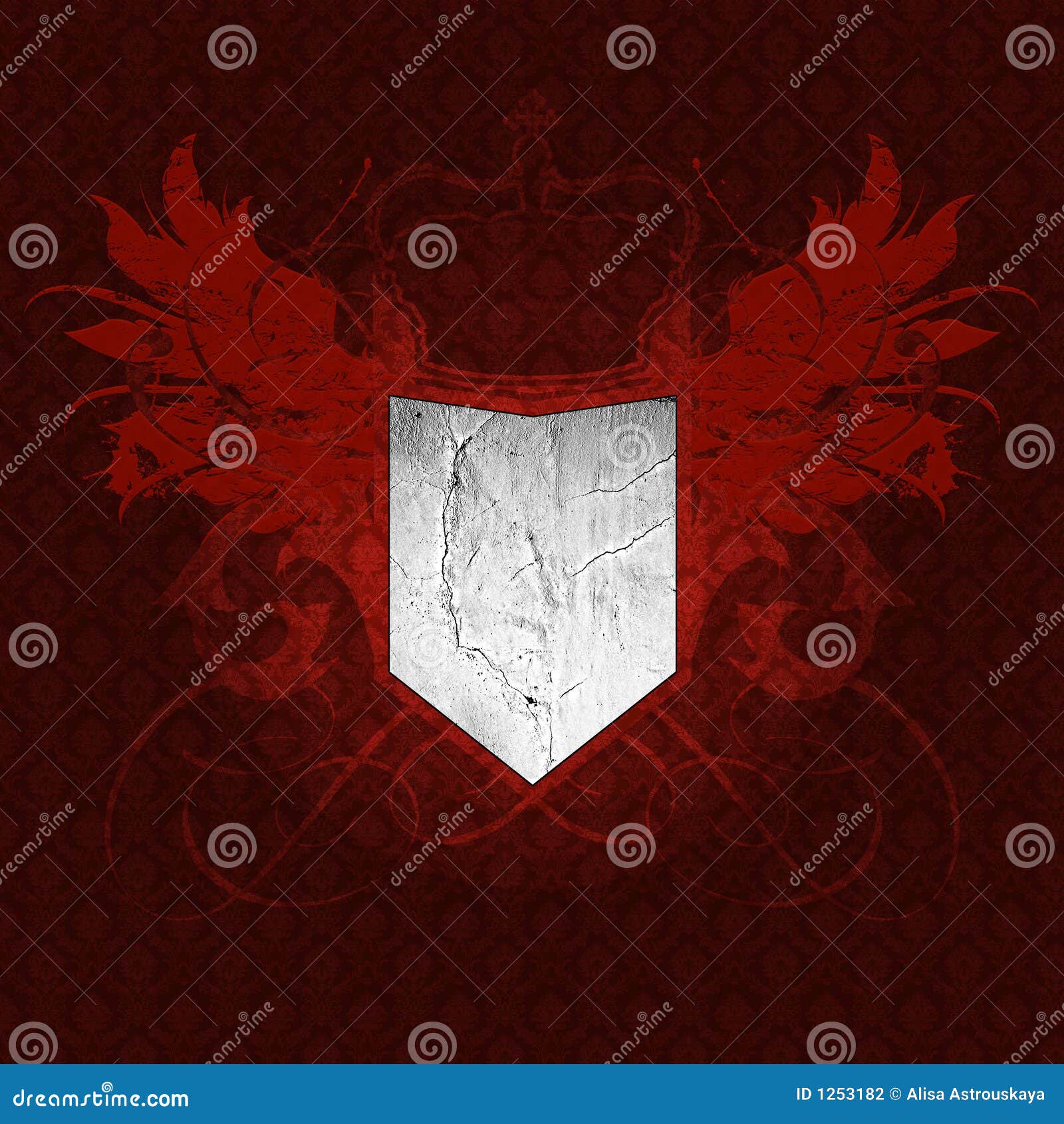 Heraldry on Vintage Wallpaper Stock Illustration - Illustration of ...