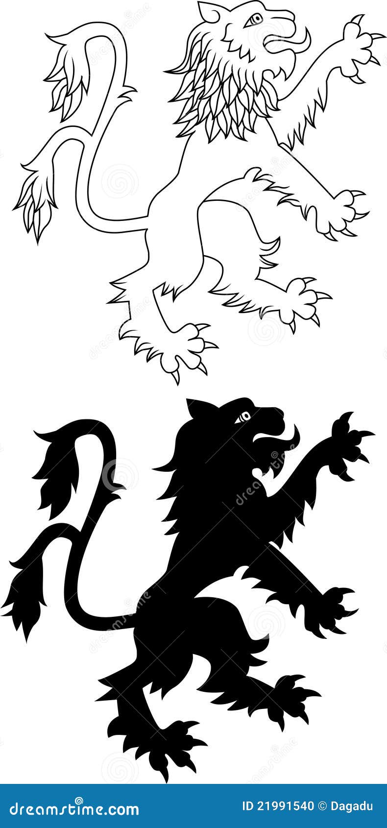 Heraldyczny lew ilustracja wektor. Ilustracja złożonej z safari - 21991540