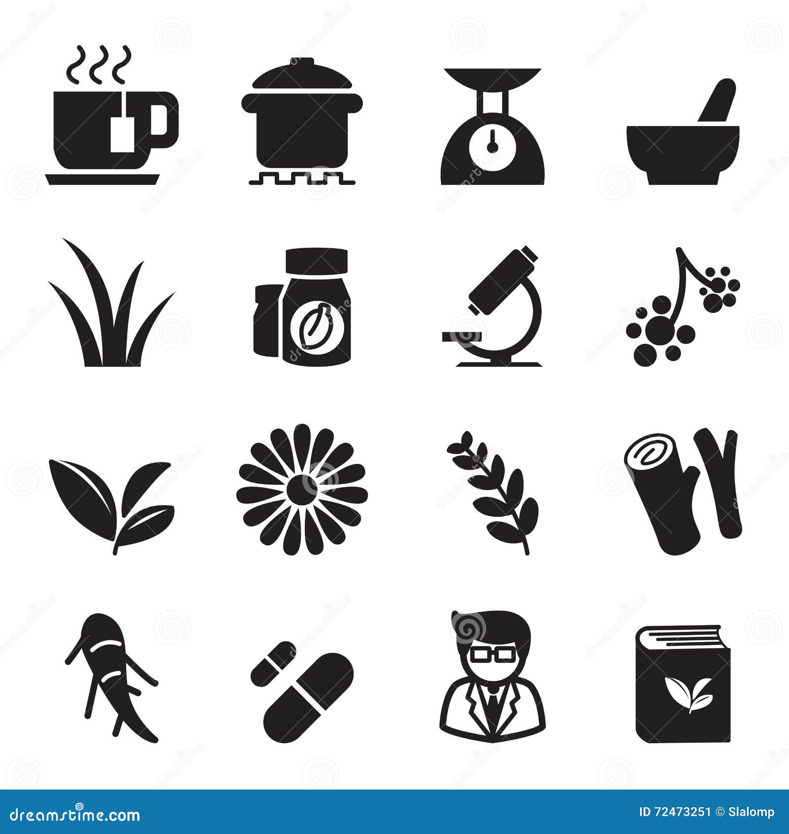 Herb Icon Set In Thin Line Style Vector Illustration | CartoonDealer ...