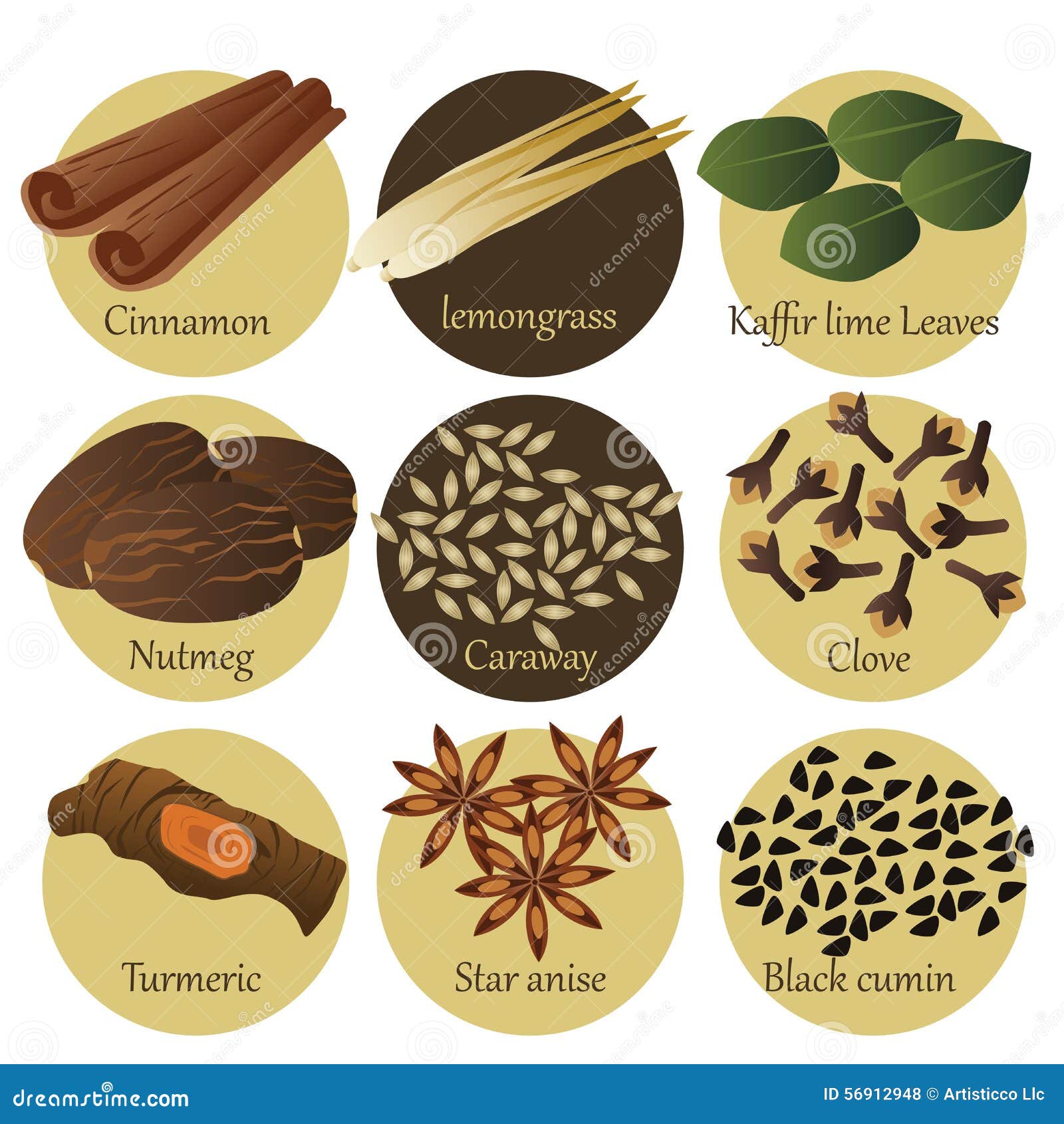 Herb Icons stock vector. Illustration of black, white - 56912948