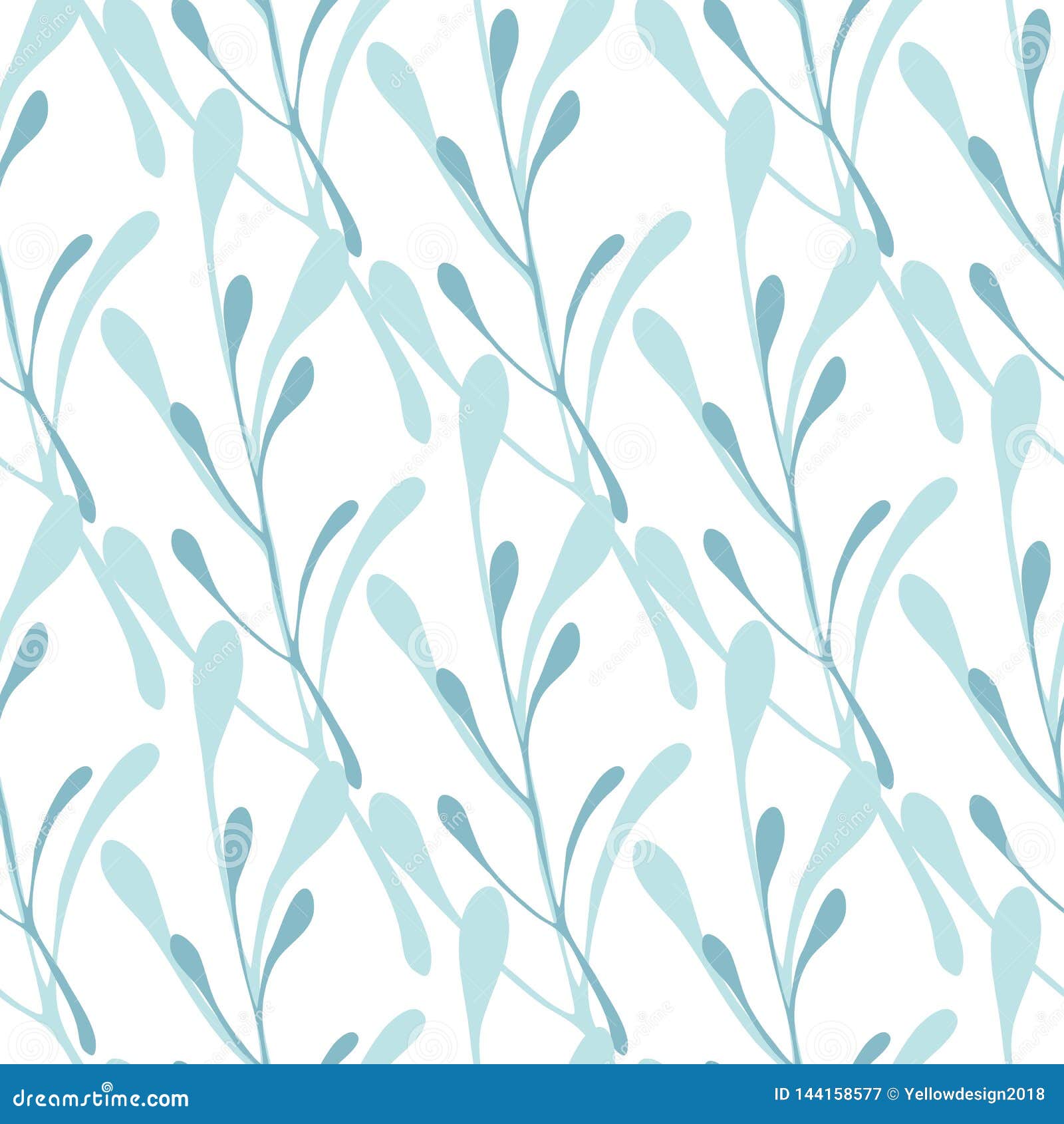 Herb Leaf Branch Backdrop. Greeny Branches Seamless Pattern Stock ...