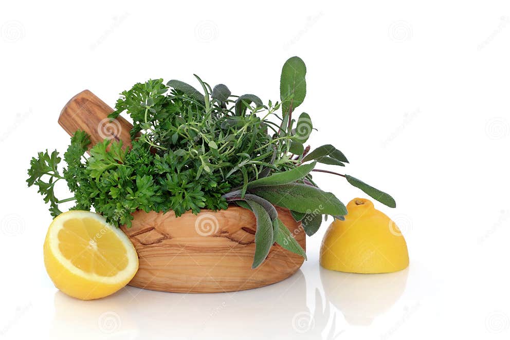 Herb and Lemon Freshness stock photo. Image of cuisine - 10849566