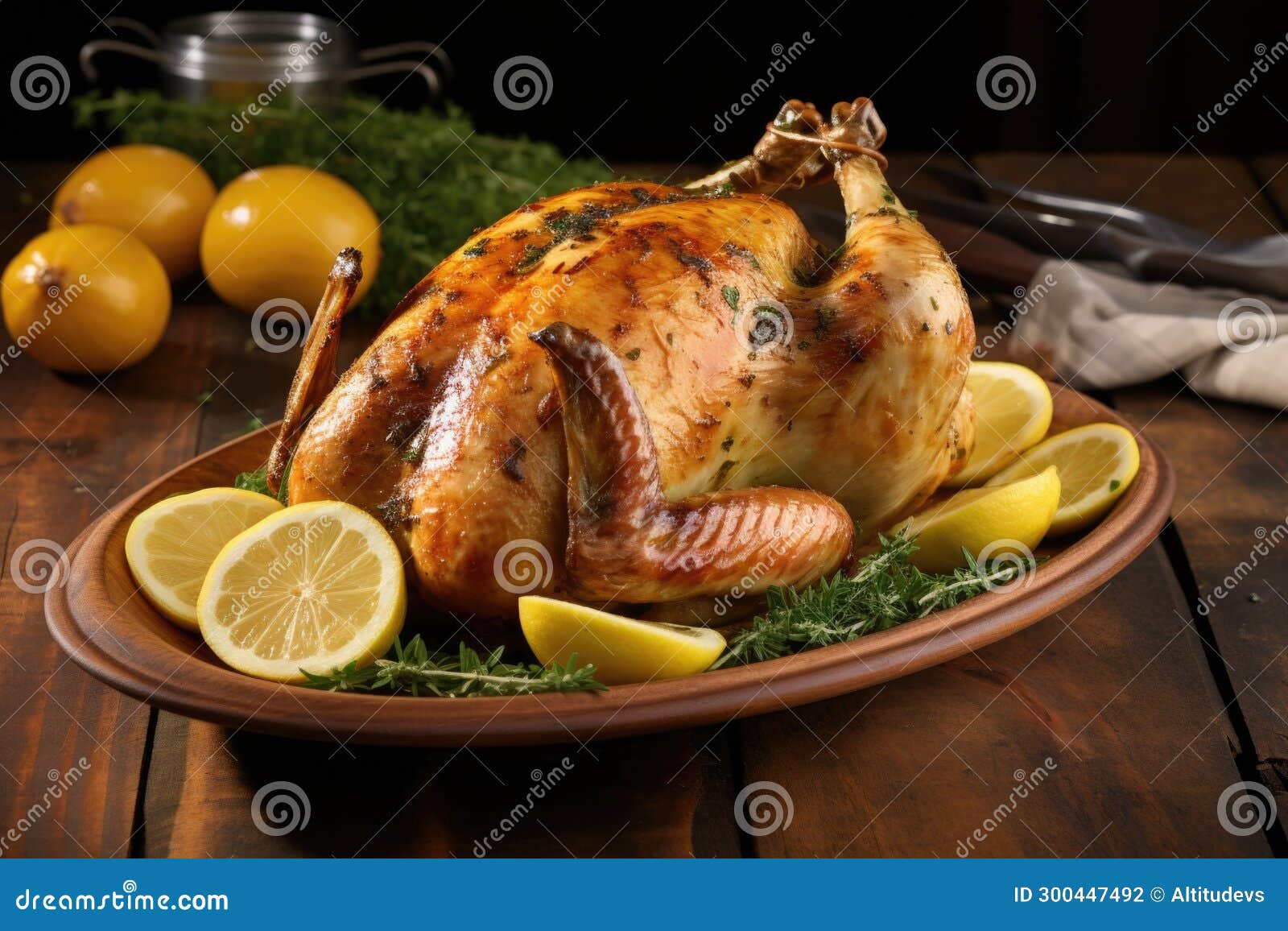 Herb-marinated Whole Chicken Prepared by Chef for Grilling Stock Photo ...