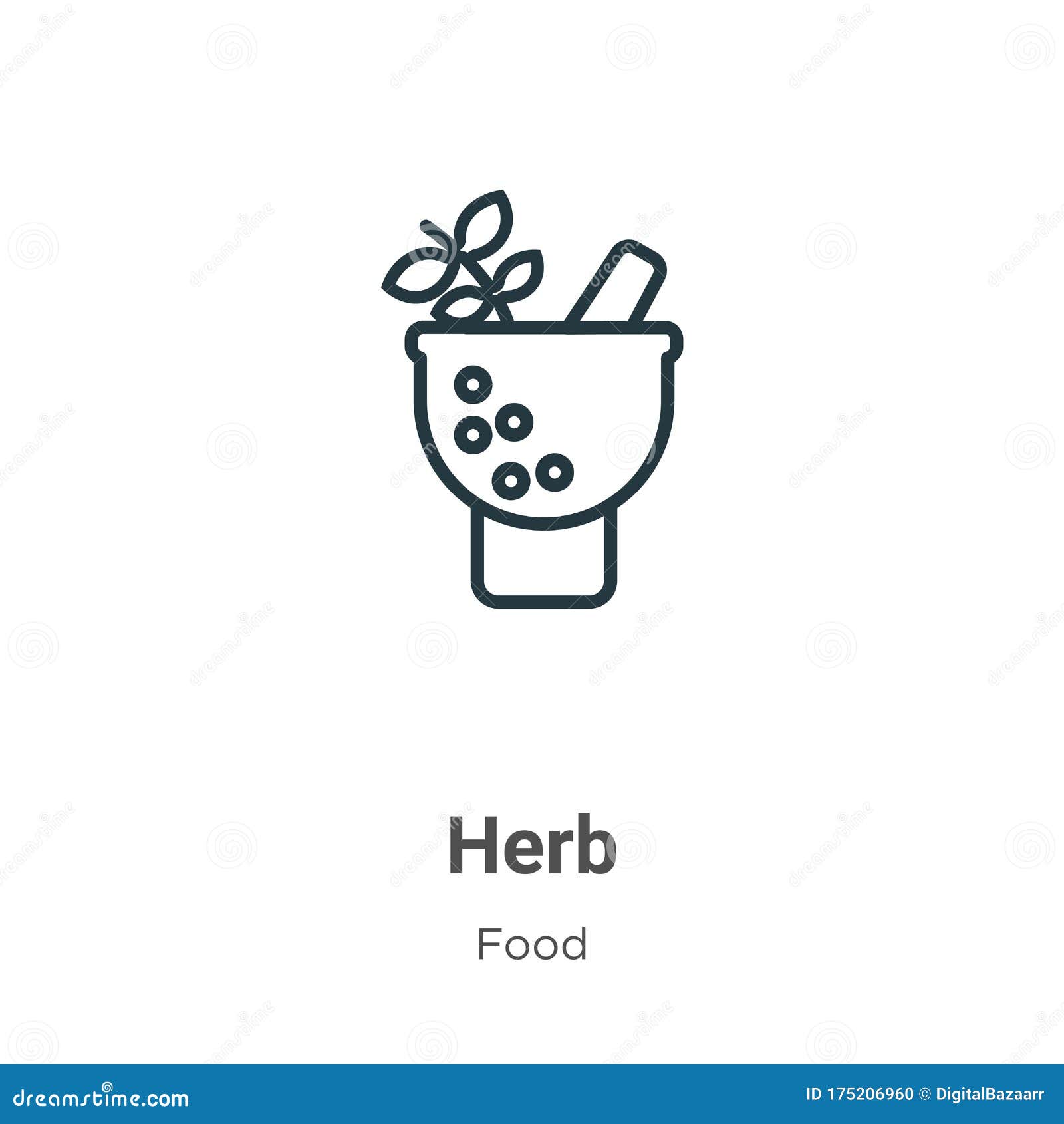 Herb Outline Vector Icon Thin Line Black Herb Icon Flat Vector Simple