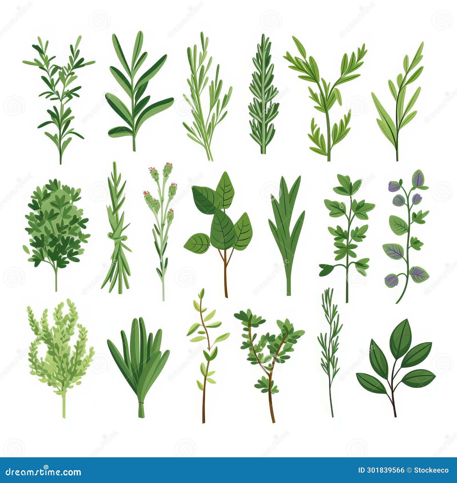 Minimalistic Herb Set Vector Svg Flat Animation Asset Stock ...