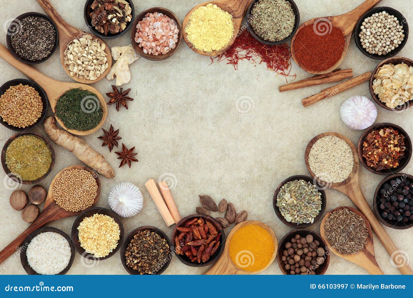 Herb and Spice Abstract Border Stock Image - Image of natural, caraway ...