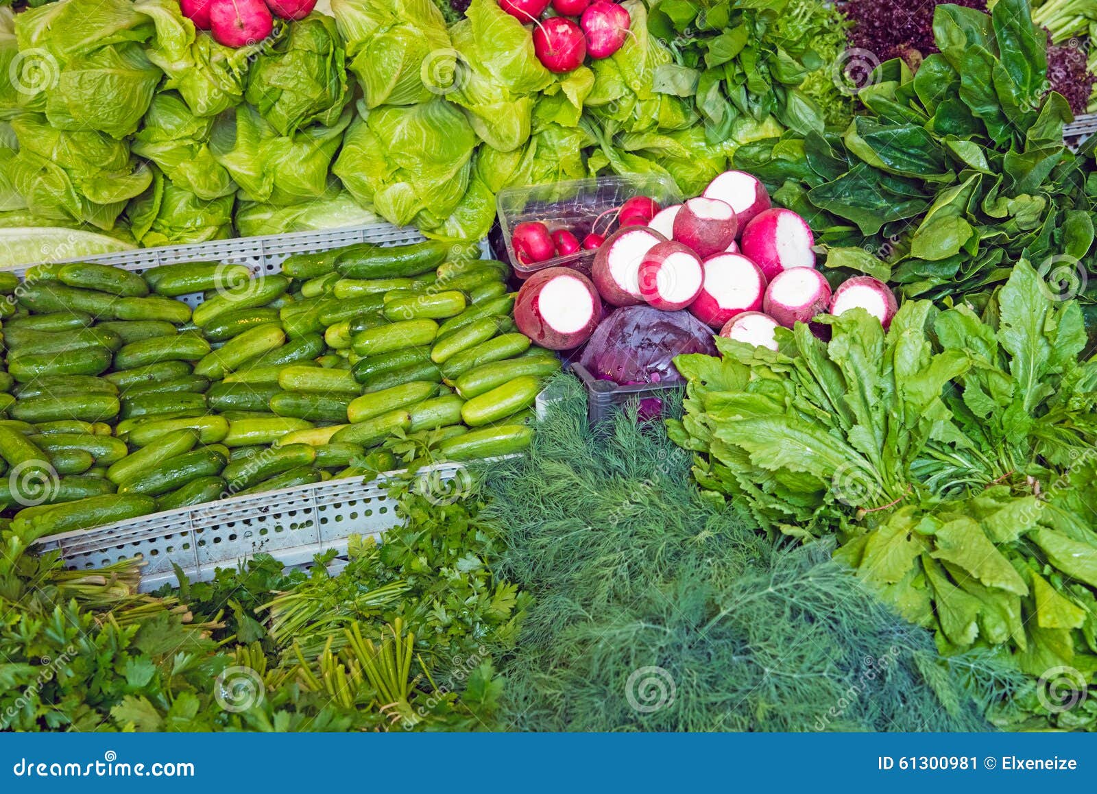 Herbage and Salad at a Market Stock Image - Image of rucola, herb: 61300981
