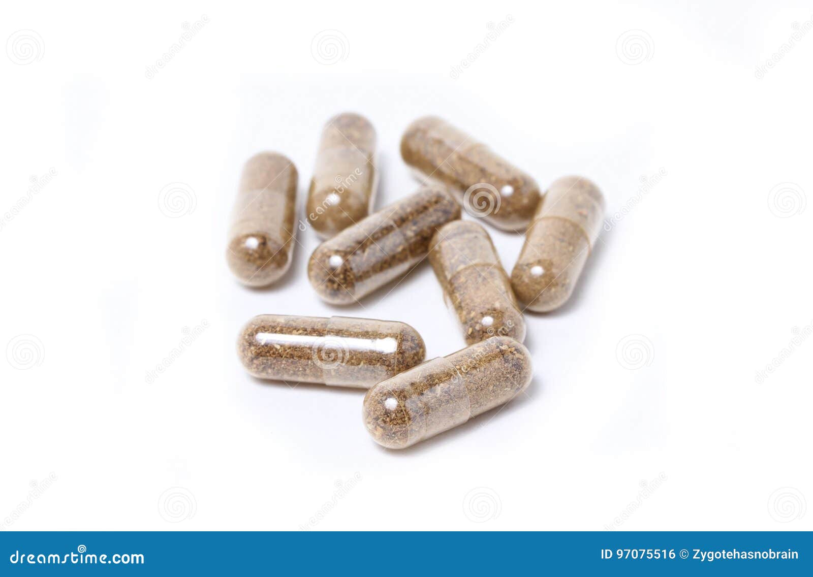 Herbal Capsule Isolated on White Stock Photo - Image of pharmacy ...