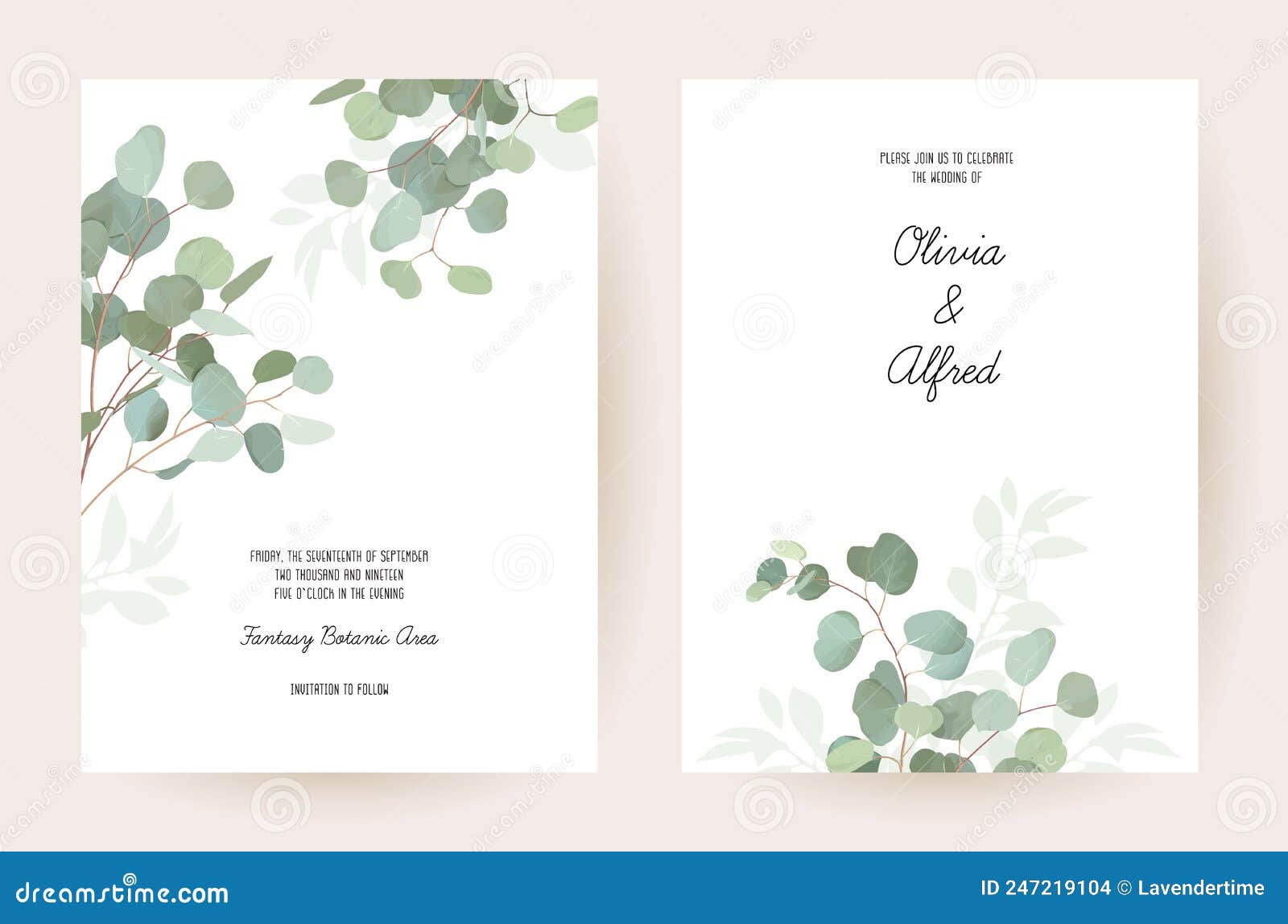 Herbal Eucalyptus Selection Vector Frames. Hand Painted Branches ...