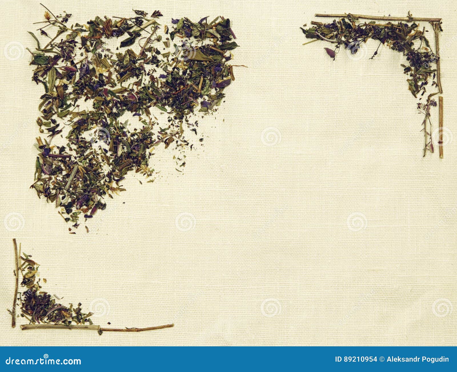 Herbal Flat Lay of Different Herbs on Linen Fabric Stock Photo - Image ...