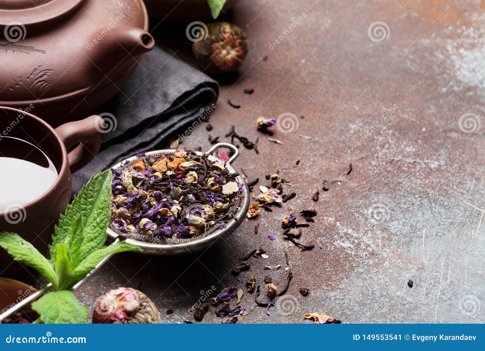 Herbal and fruit dry teas stock image. Image of natural - 149553541