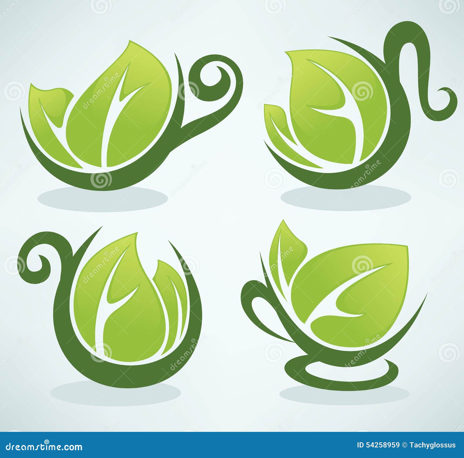 Herbal green tea stock vector. Illustration of organic - 54258959