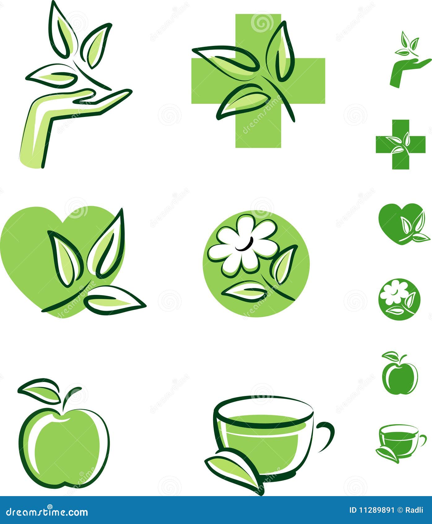 Herbal icons stock vector. Illustration of logo, herbal - 11289891