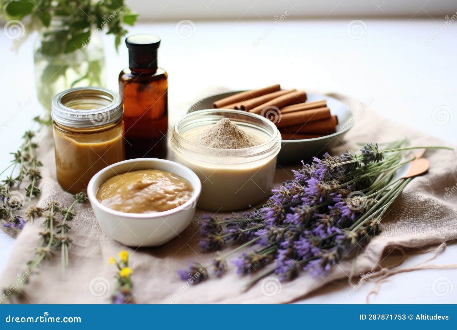Herbal Ingredients for Diy Nighttime Skincare Stock Illustration ...