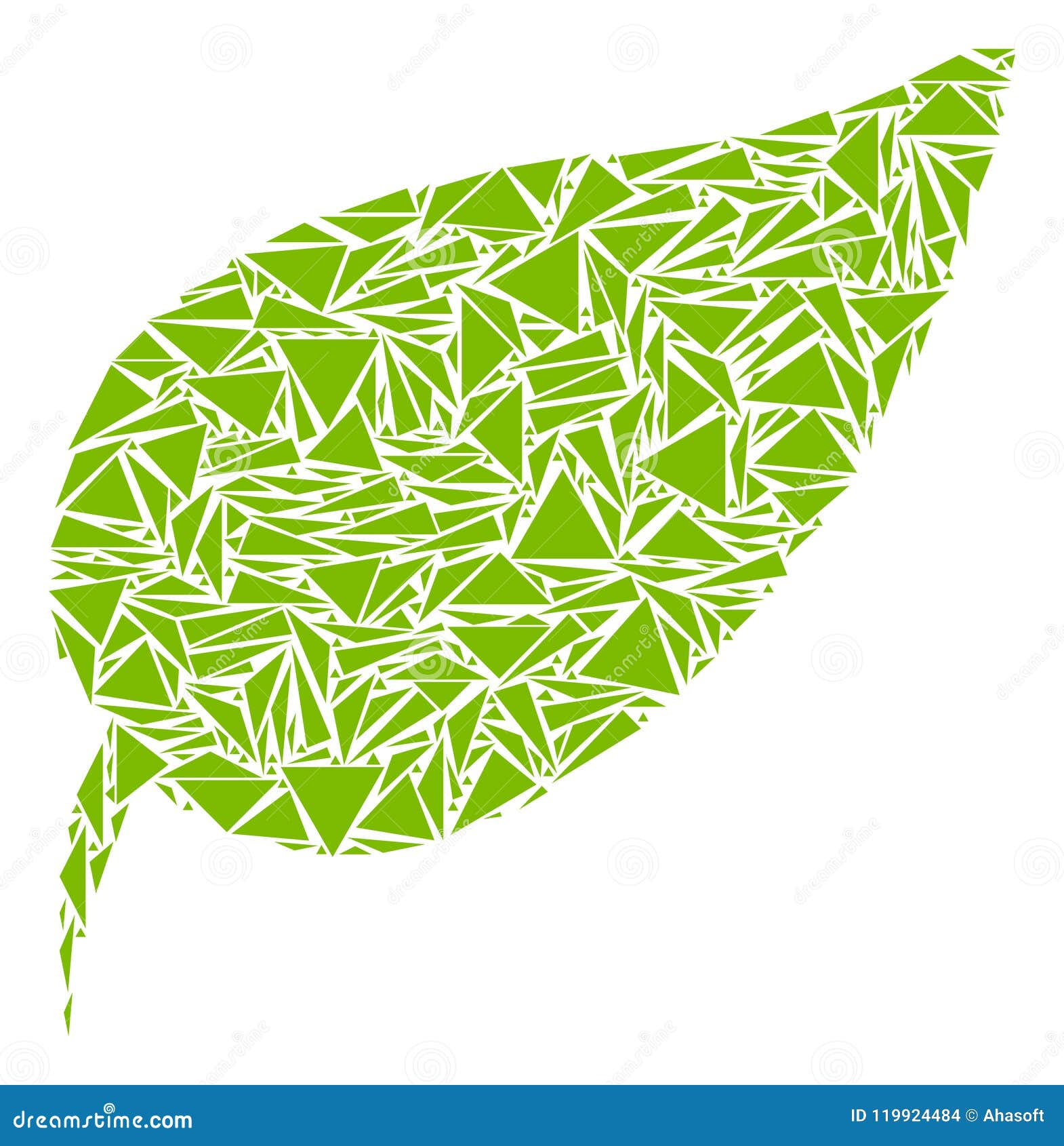 Herbal Leaf Mosaic of Triangles Stock Vector - Illustration of botany ...