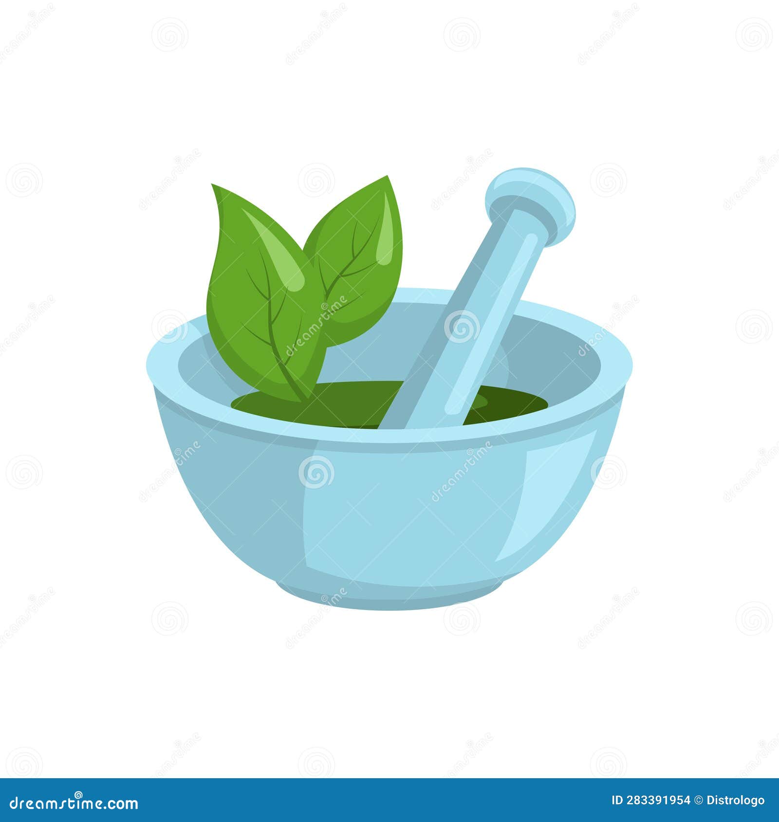 Herbal Medicine Bowl Vector Illustration in Flat Style Stock ...