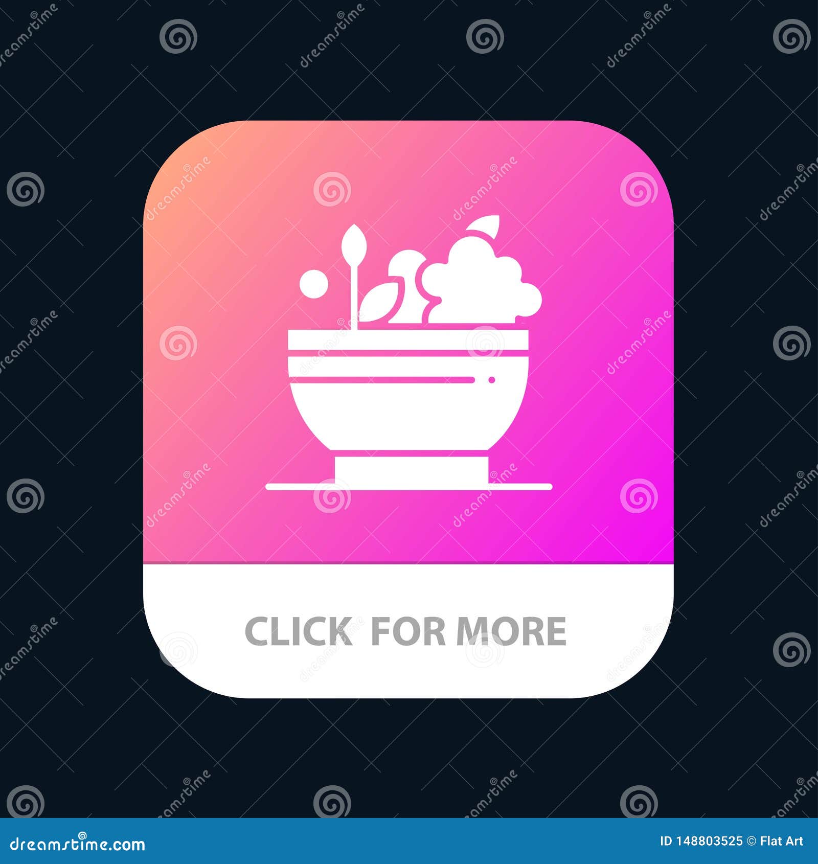 Herbal, Medicine, Natural, Bowl Mobile App Icon Design Stock Vector ...