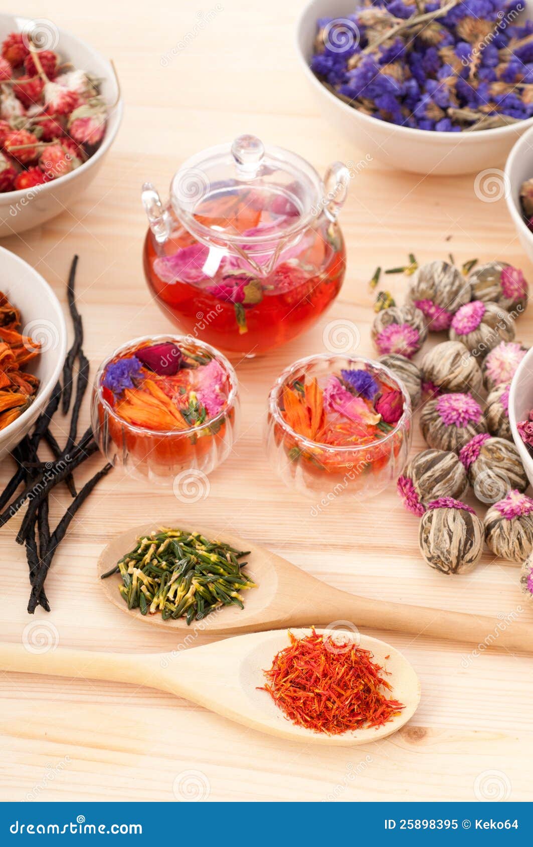 Herbal Natural Floral Tea Infusion Stock Image - Image of colorful ...