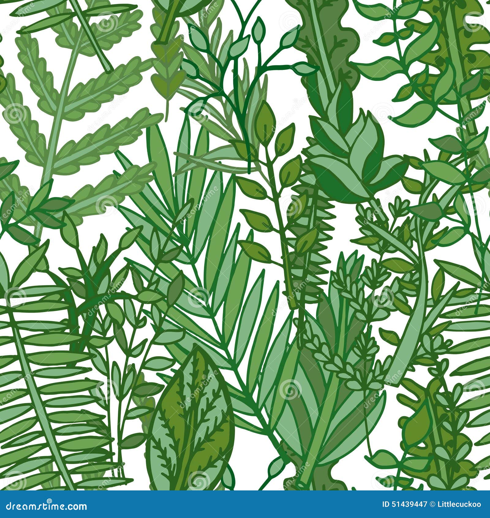 Herbal Pattern. Hand Drawn Vector Illustration Stock Vector ...