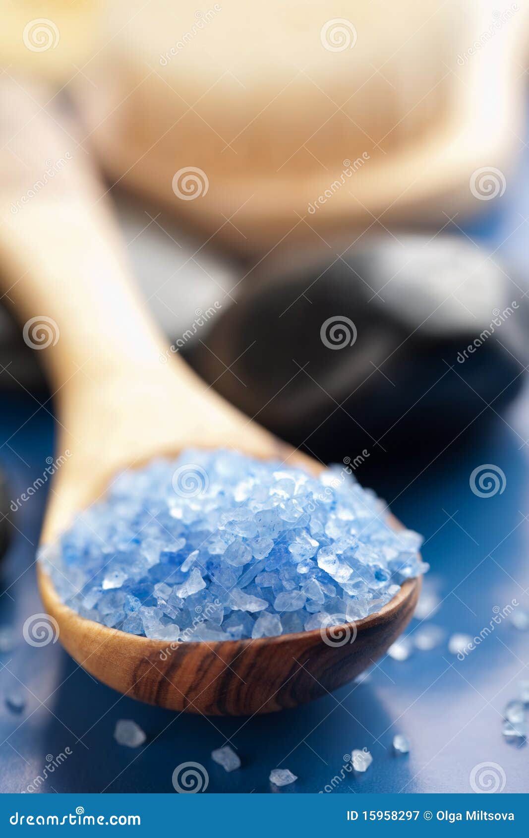 Herbal salt and spa stones stock image. Image of clean - 15958297