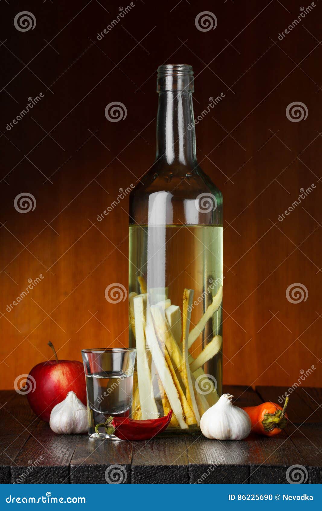 Herbal and Spices Flavored Vodka Stock Photo - Image of spices, herb ...