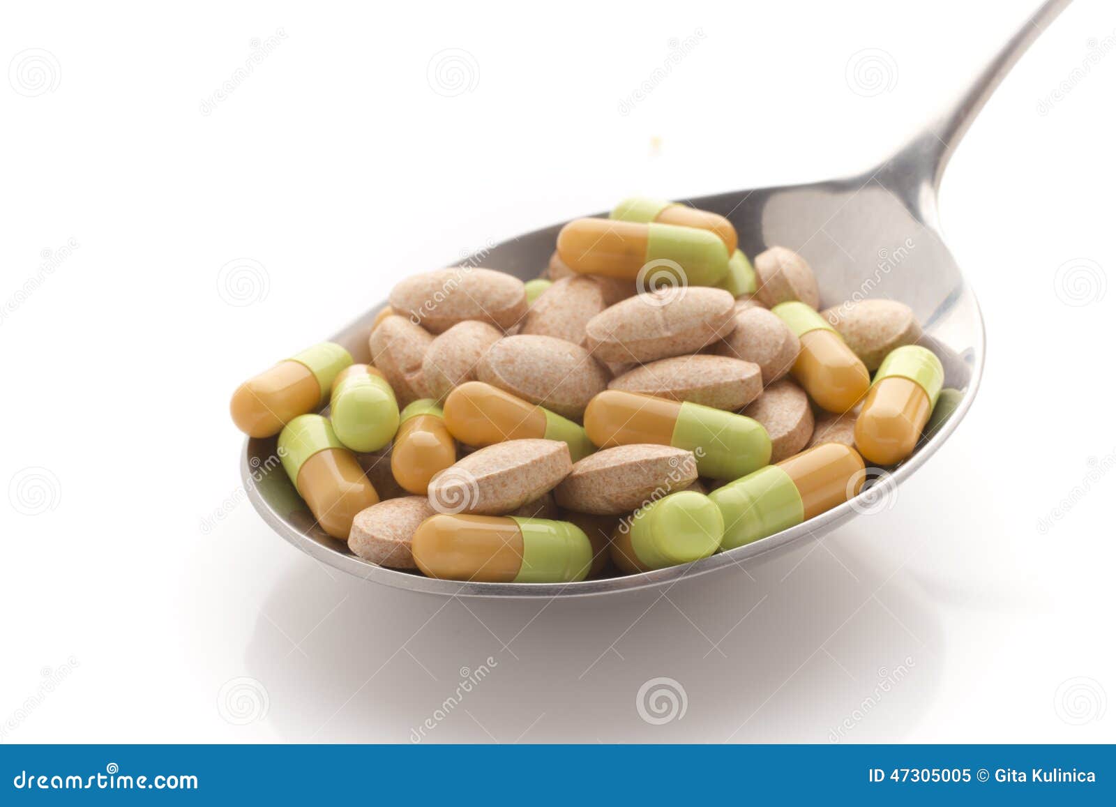 Herbal spoon pill. stock image. Image of dieting, healthcare - 47305005