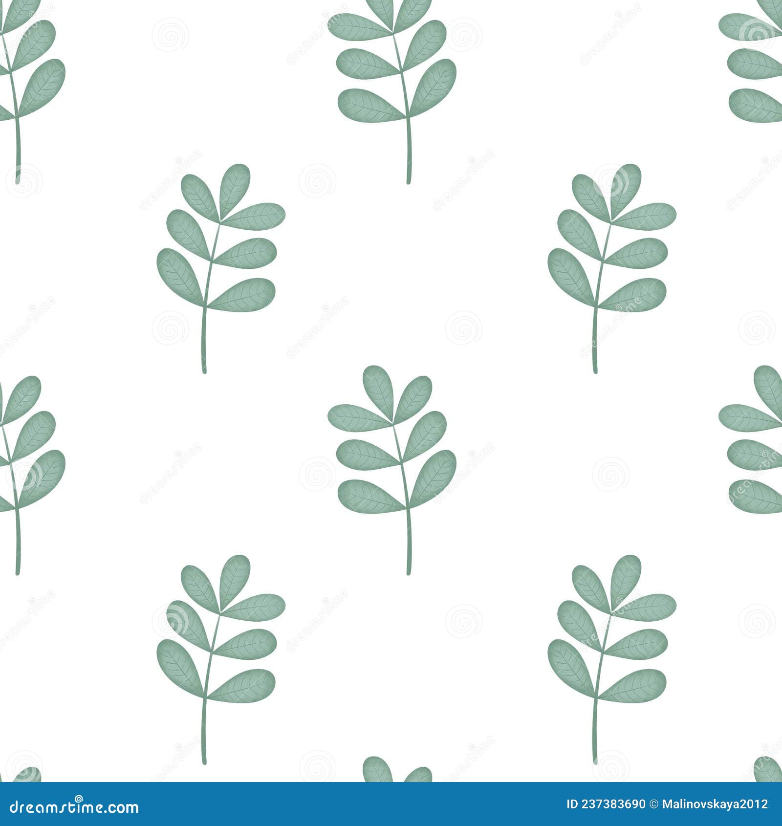 Herbal Sprigs Greenery Seamless Pattern Stock Illustration ...