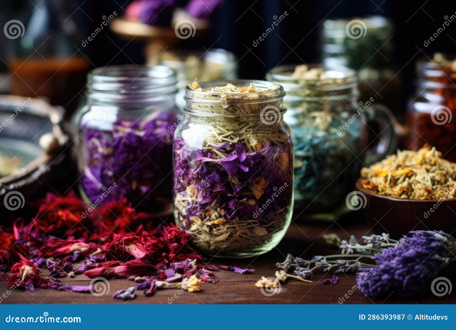 Herbal Tea Blend with a Variety of Dried Flowers Stock Image - Image of ...