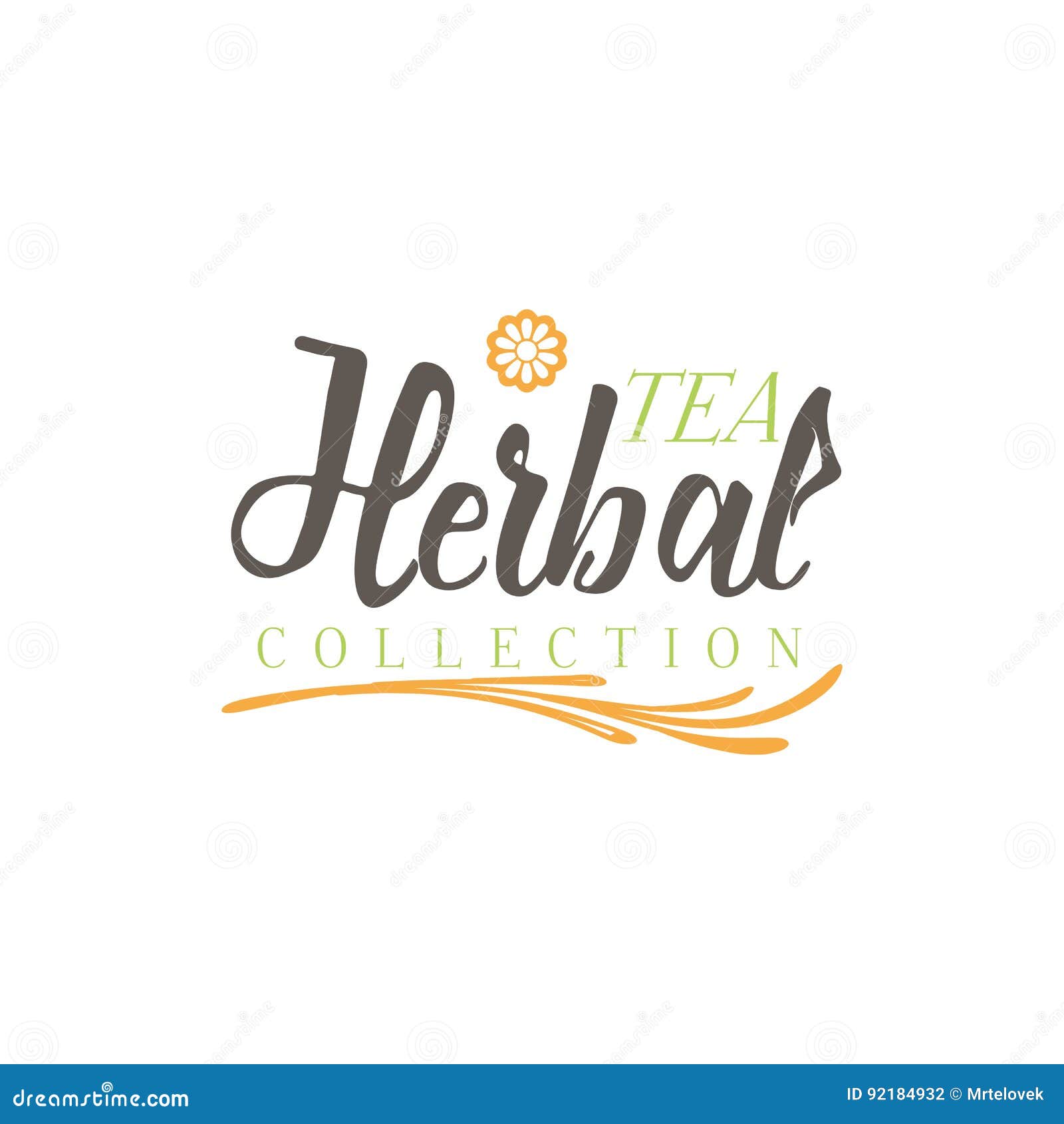 Herbal Tea Collection Badge Design . Sticker, Stamp, - Handmade. with ...
