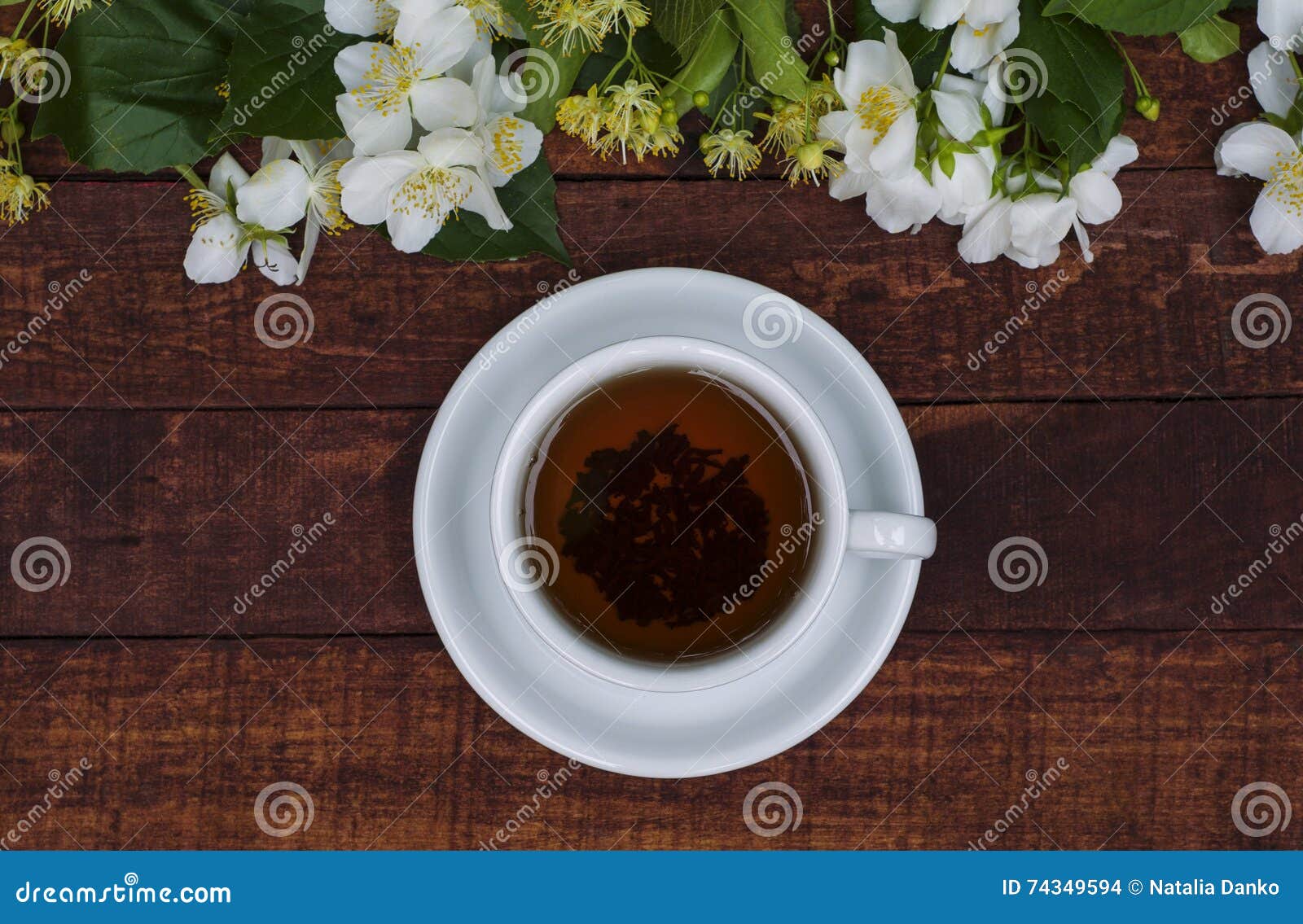 Herbal tea cup, top view stock photo. Image of beverage - 74349594