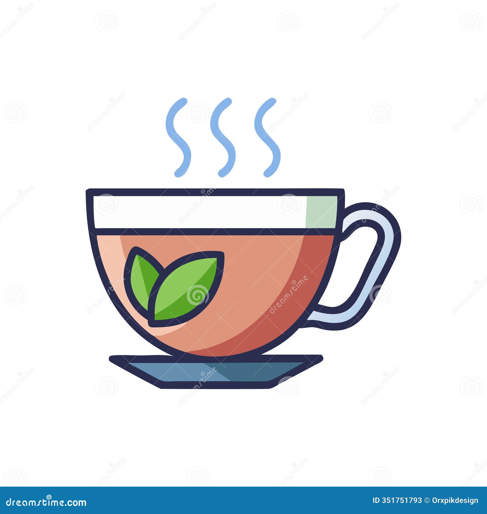 Herbal Tea Cup Vector for Wellness Stock Illustration - Illustration of ...