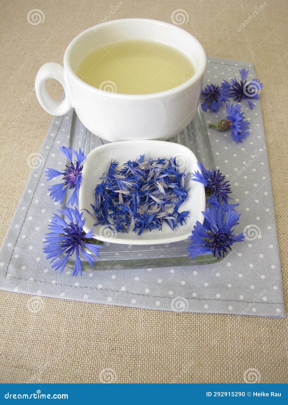 Herbal Tea with Dried Blue Cornflower Stock Photo - Image of herbal ...