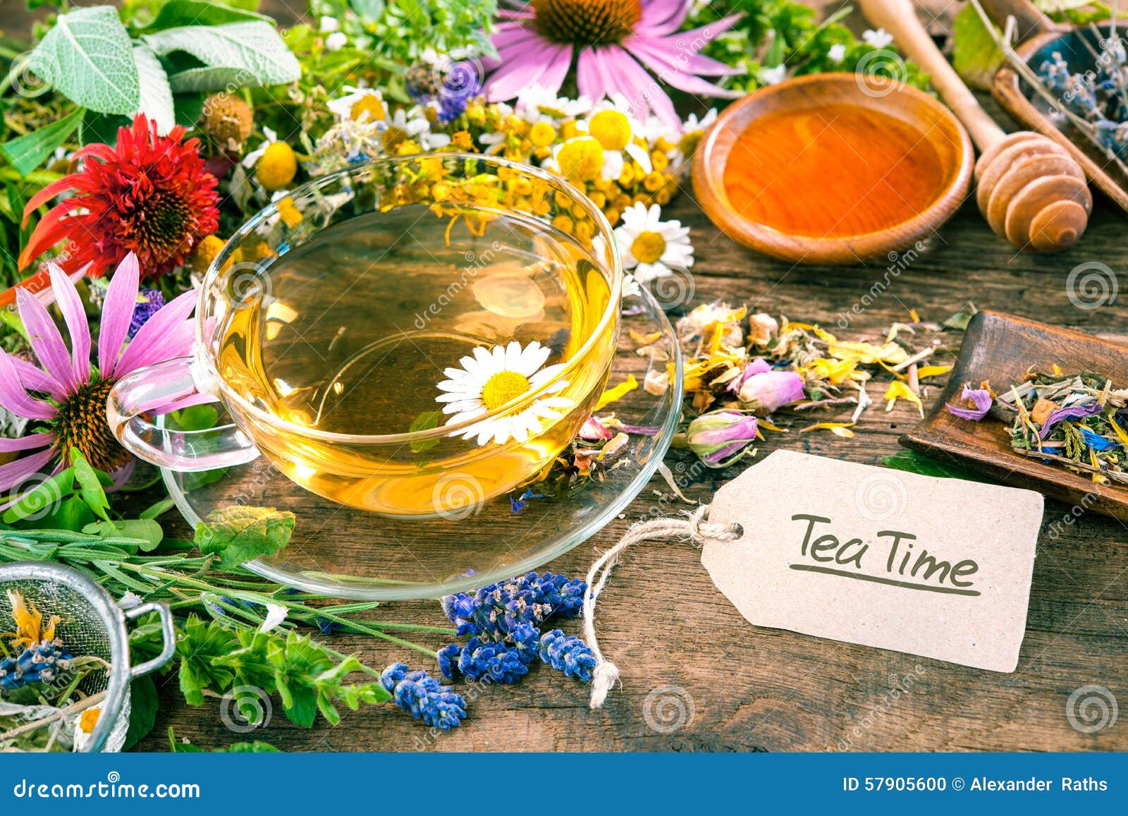 Herbal tea with honey stock photo. Image of medicinal - 57905600