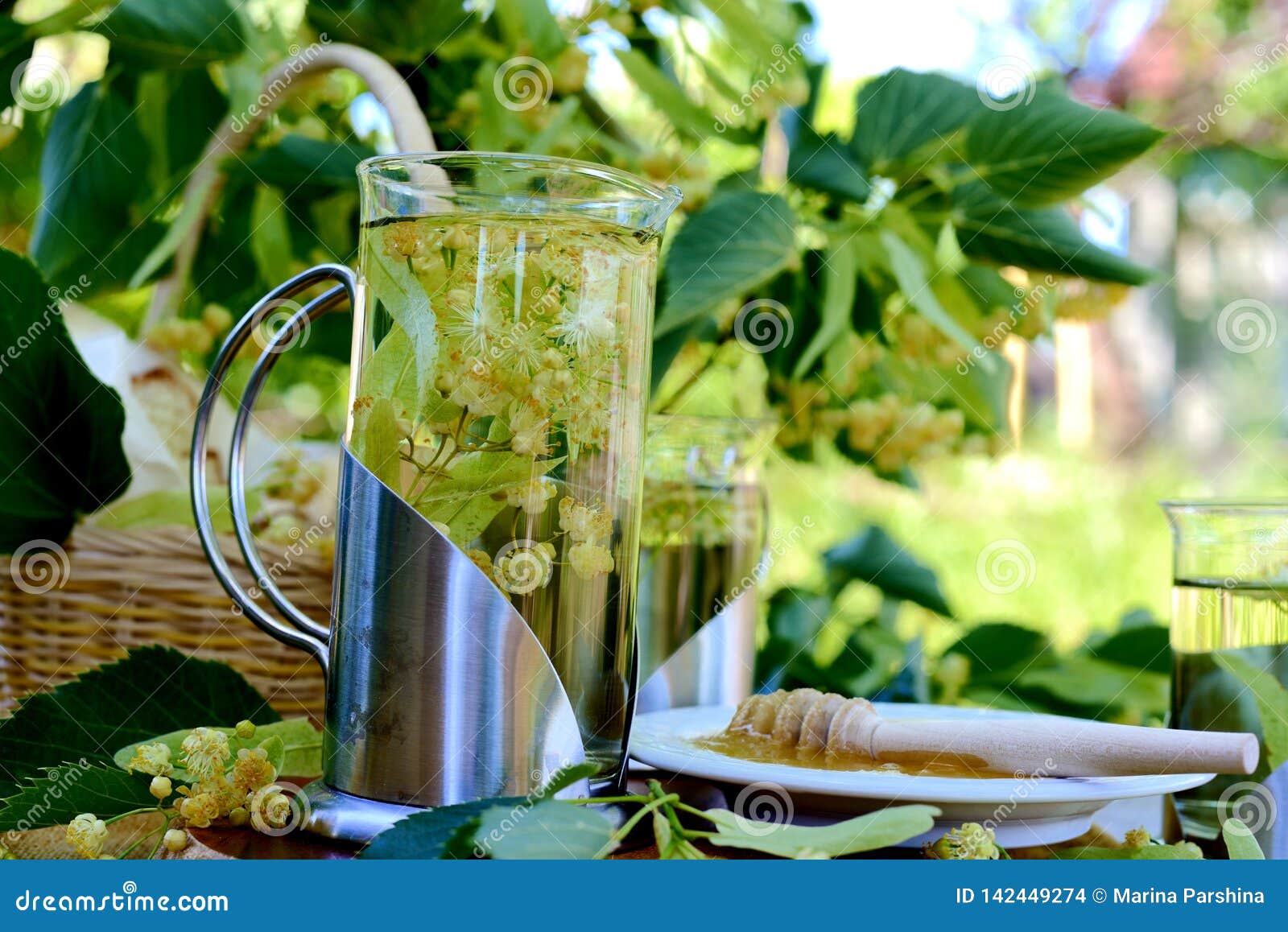 Linden tea stock photo. Image of fresh, lime, bloom - 142449274