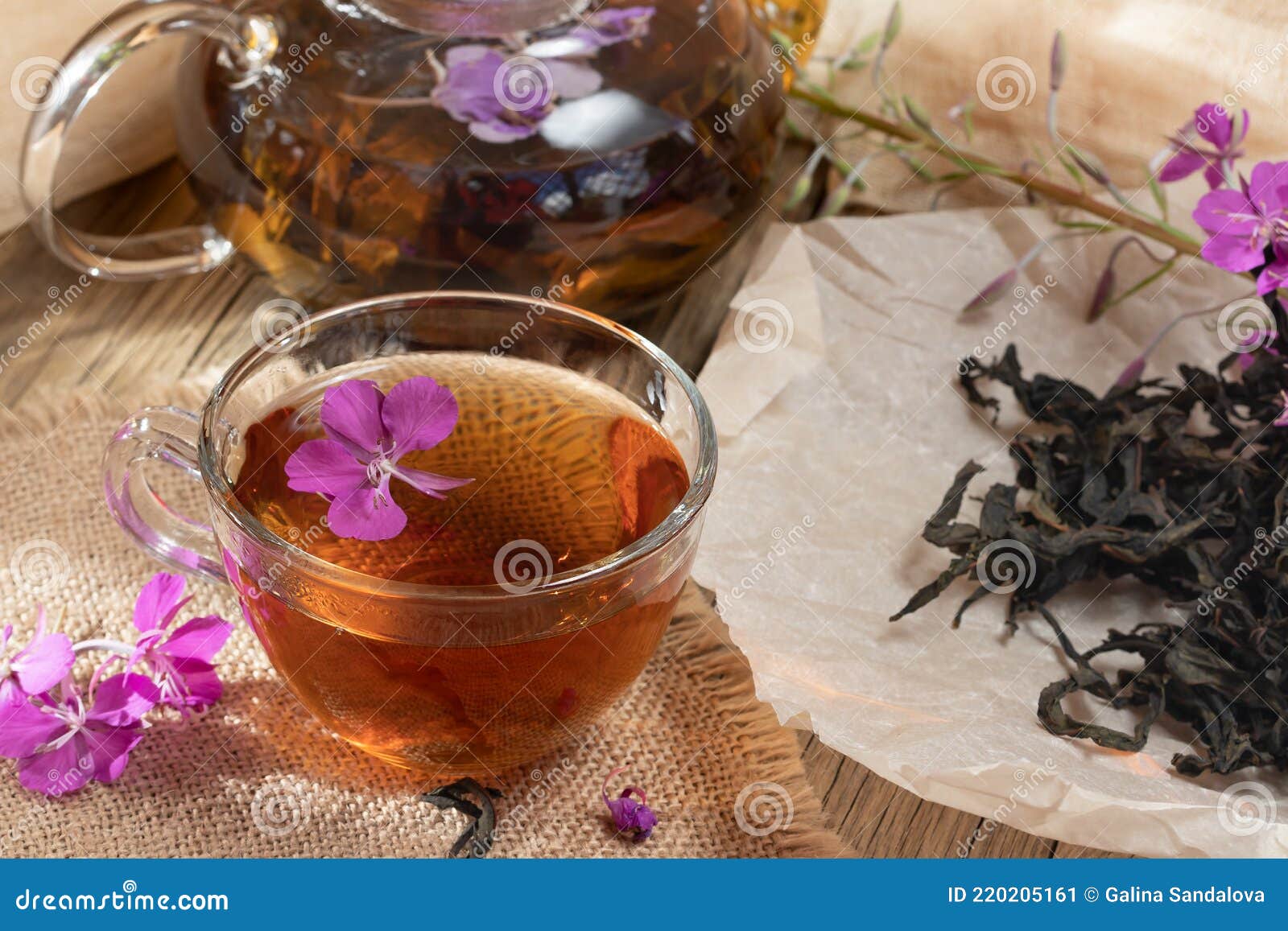 Herbal Tea Made from Fireweed Known As Blooming Sally in Teapot and Cup ...