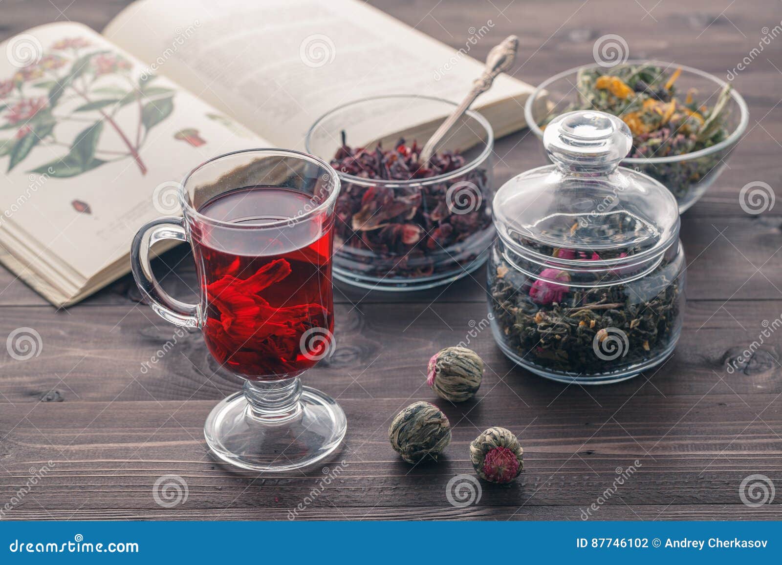 Herbal Tea with Mallow Flowers Stock Photo - Image of healthy ...