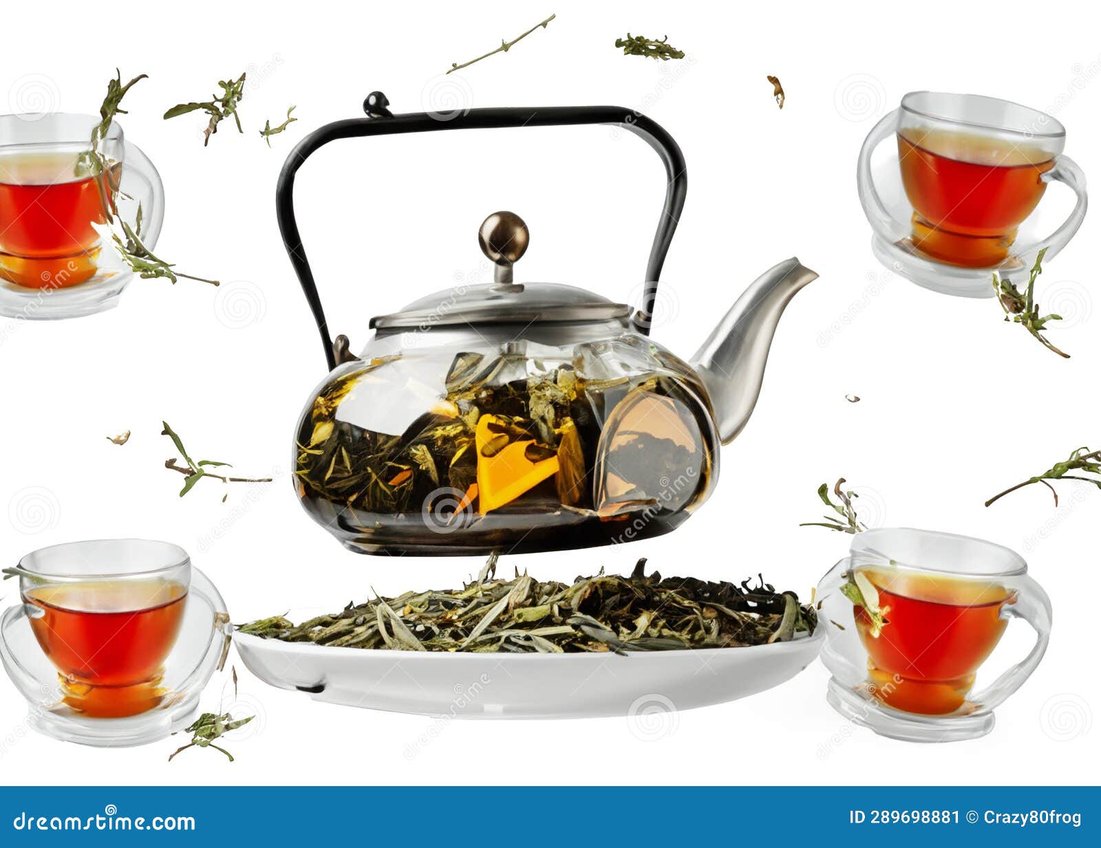 Herbal Tea Ready for Serving, Isolated Over White Stock Illustration ...