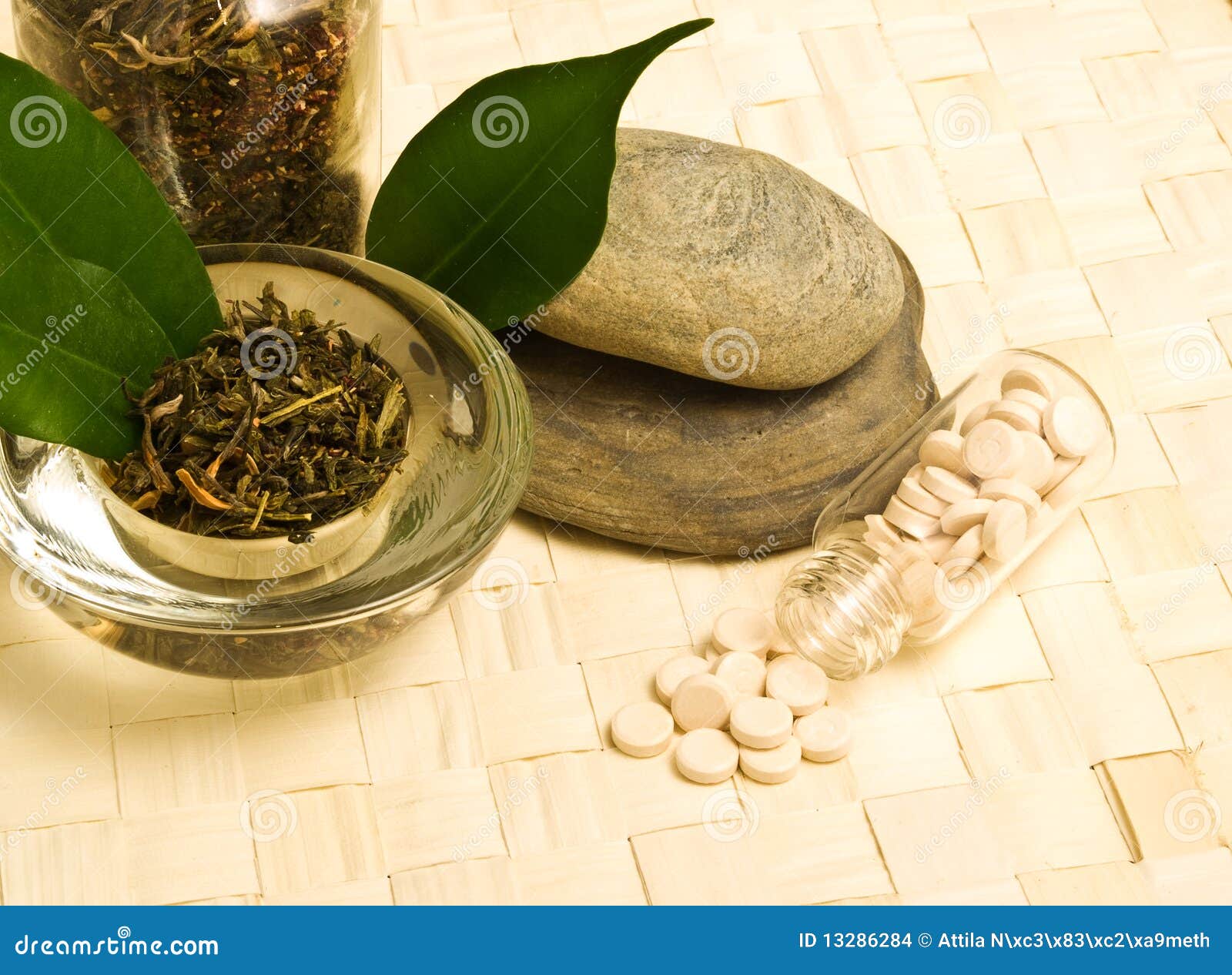 Herbal tea and tablets stock photo. Image of nature, alternative - 13286284