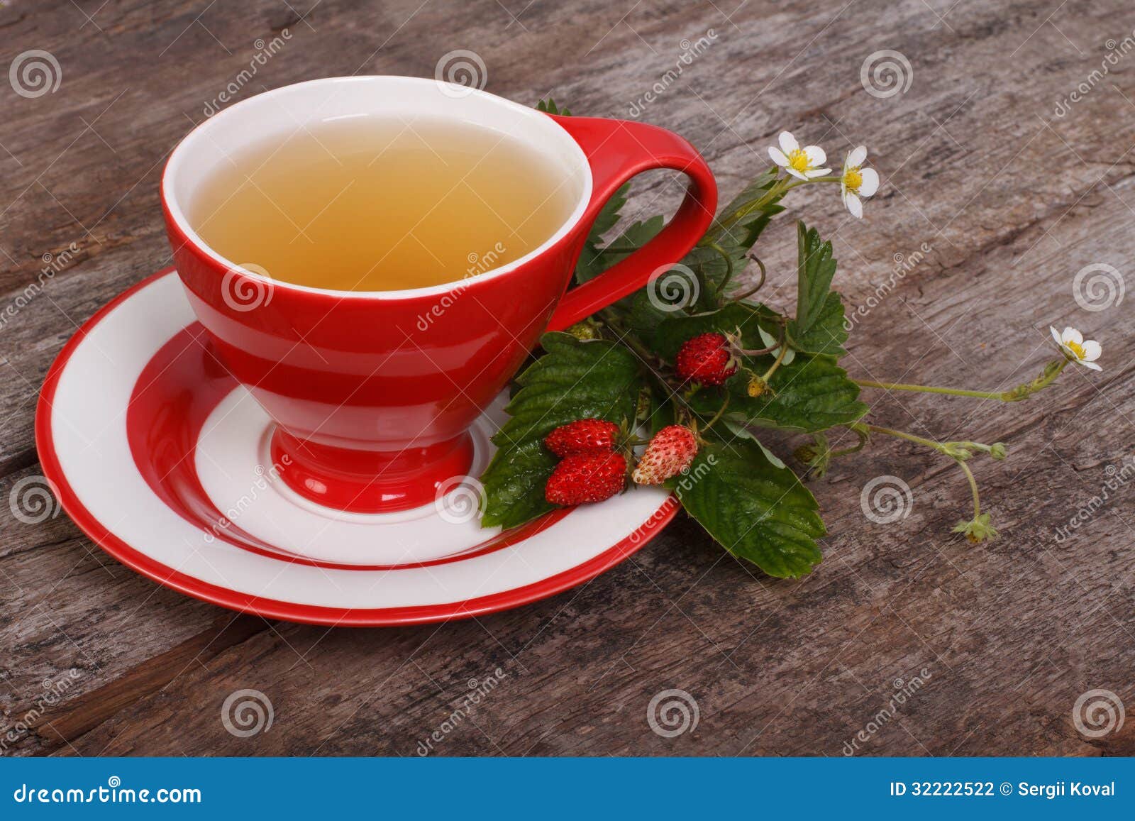 Herbal Tea with Wild Strawberries Stock Photo - Image of brown ...