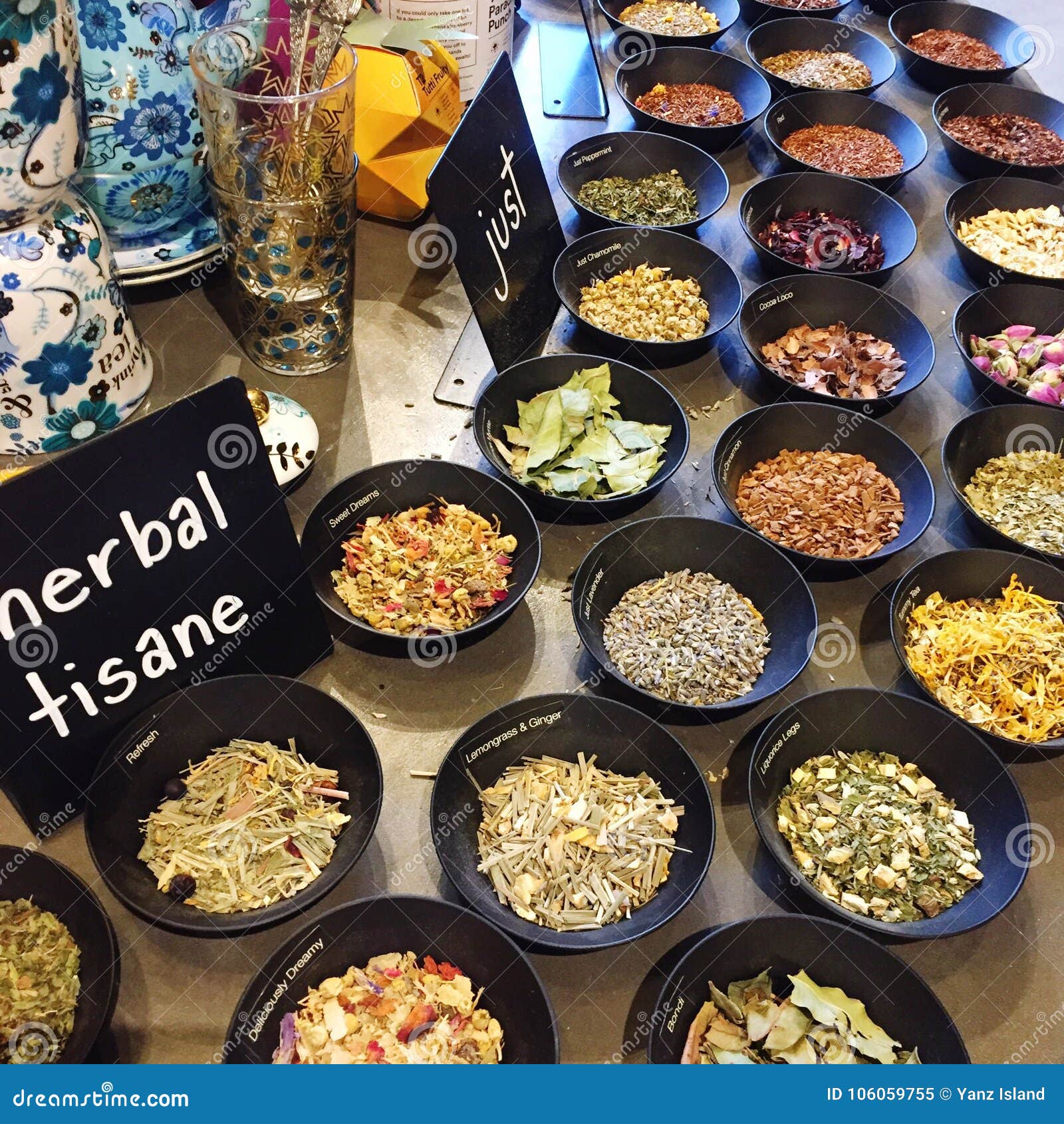 Herbal tisanes stock image. Image of asia, choice, drink - 106059755