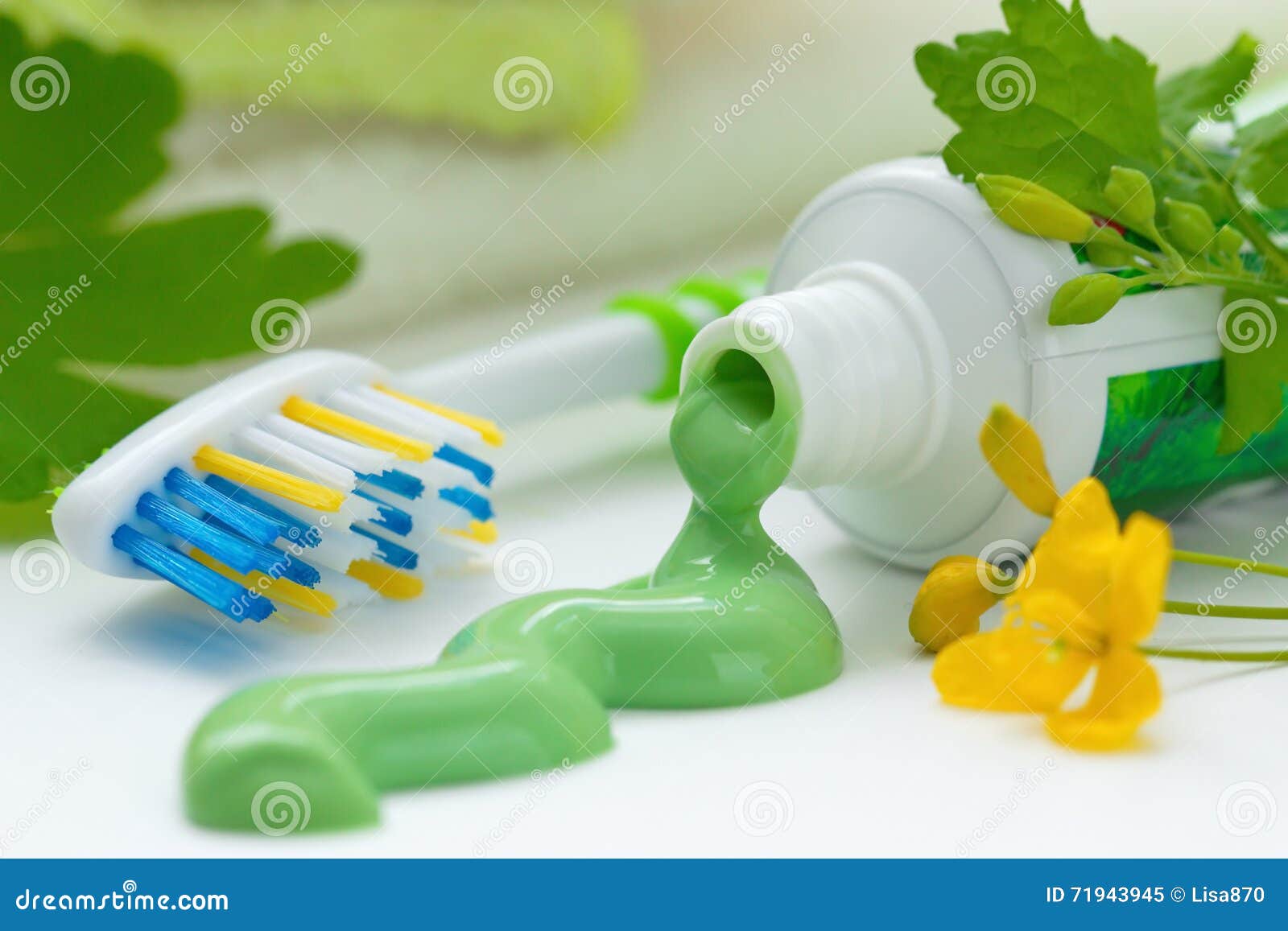 Herbal Toothpaste and Toothbrush Stock Image - Image of breath, natural ...