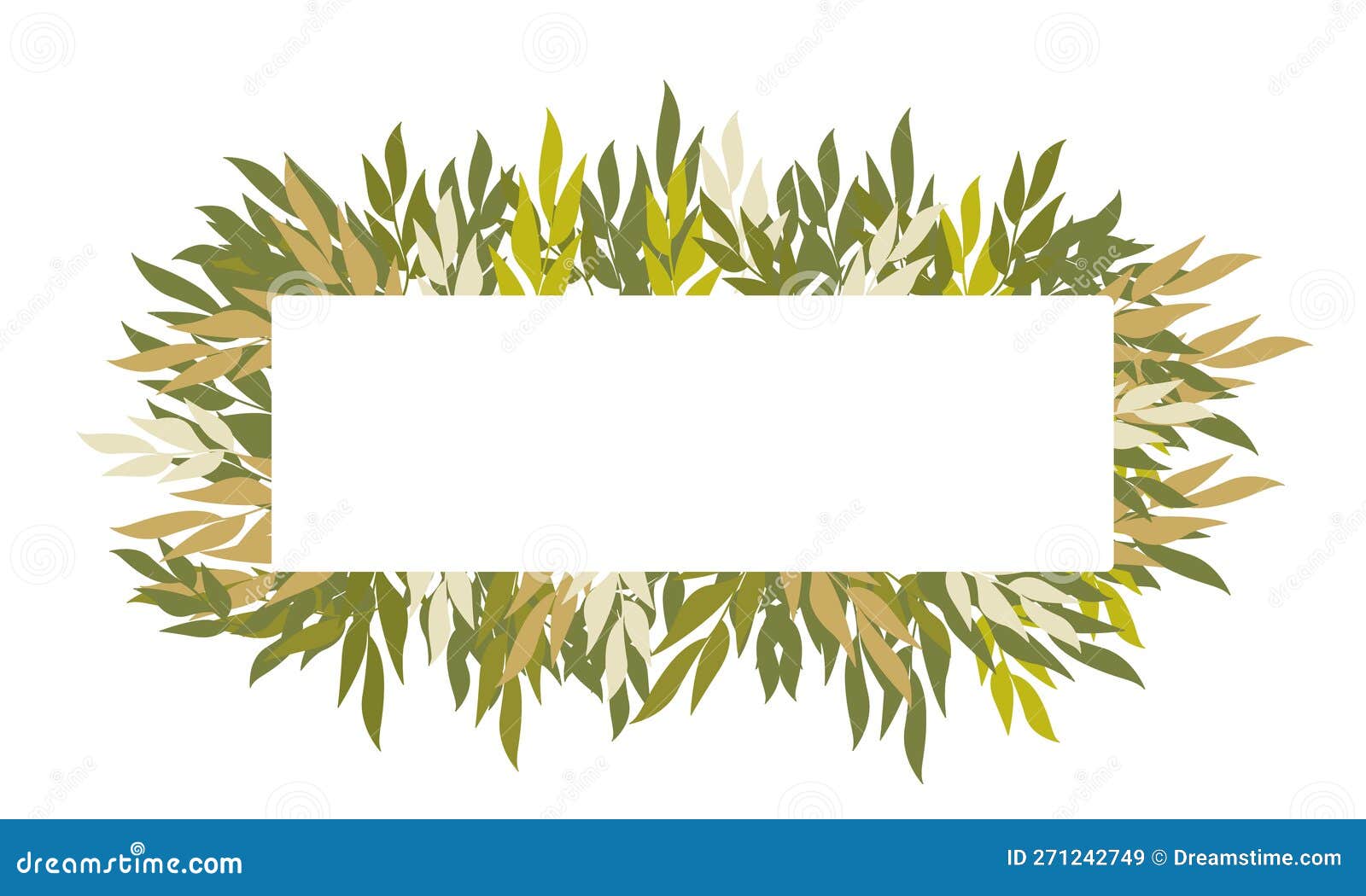 Herbal Vector Frame. Plants, Branches, Leaves on White Background ...