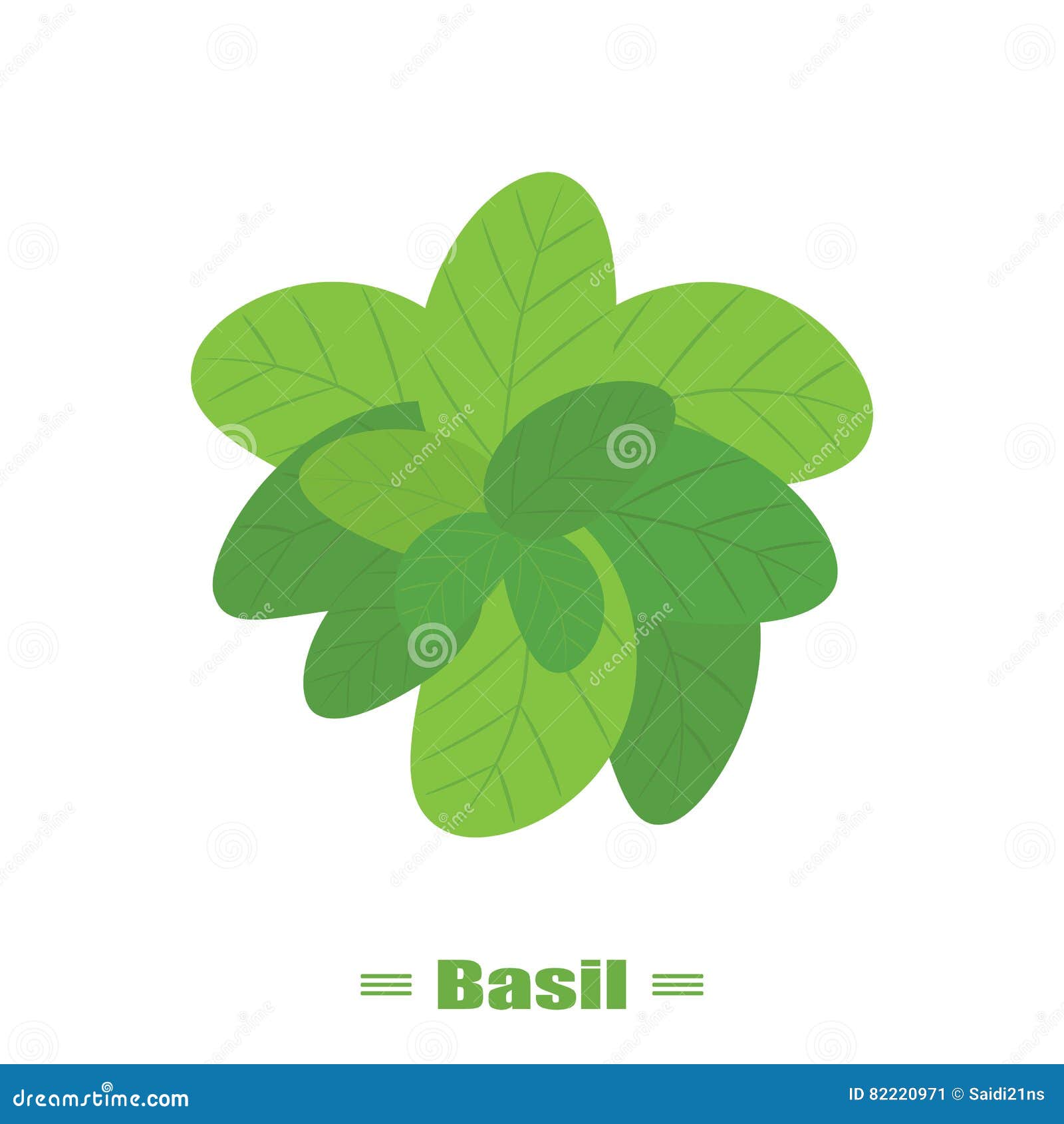 Herbs Illustration with Cute Basil Stock Vector - Illustration of ...