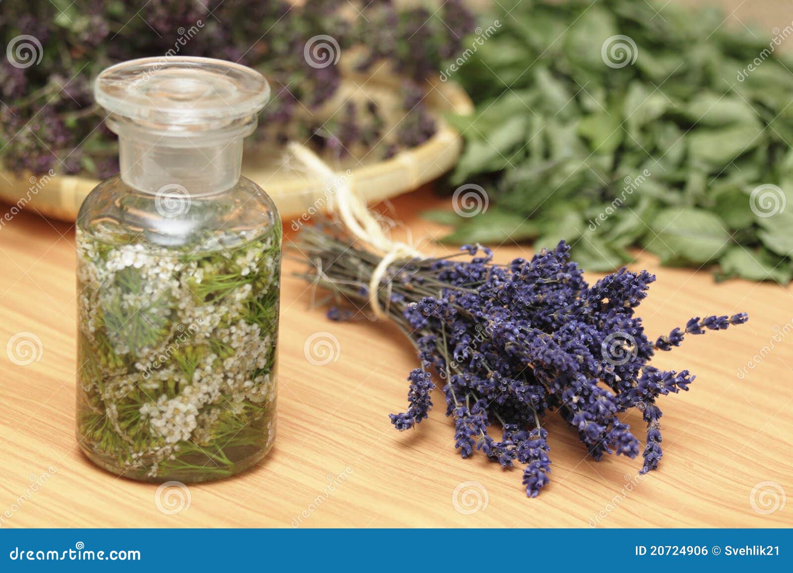 Herbs Lavender, Yarrow, Wild-thyme, Mint Stock Photo - Image of ...