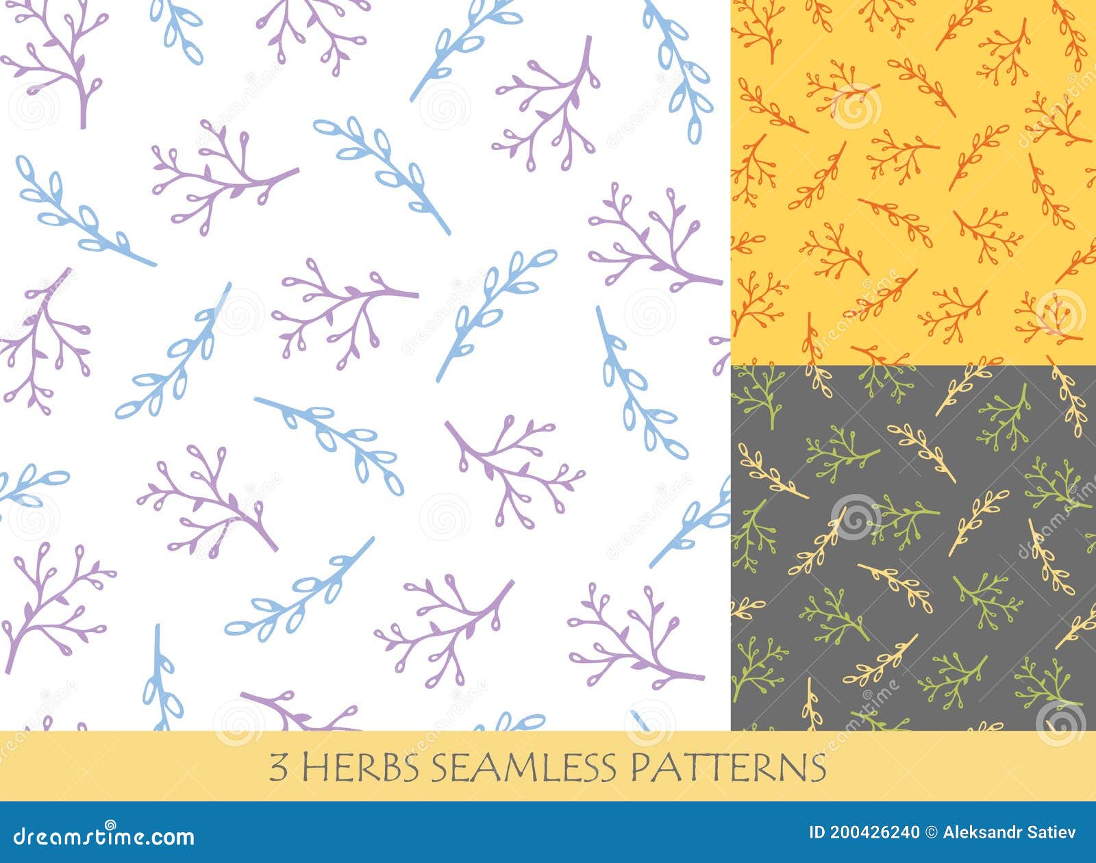 Herbs pattern stock vector. Illustration of natural - 200426240