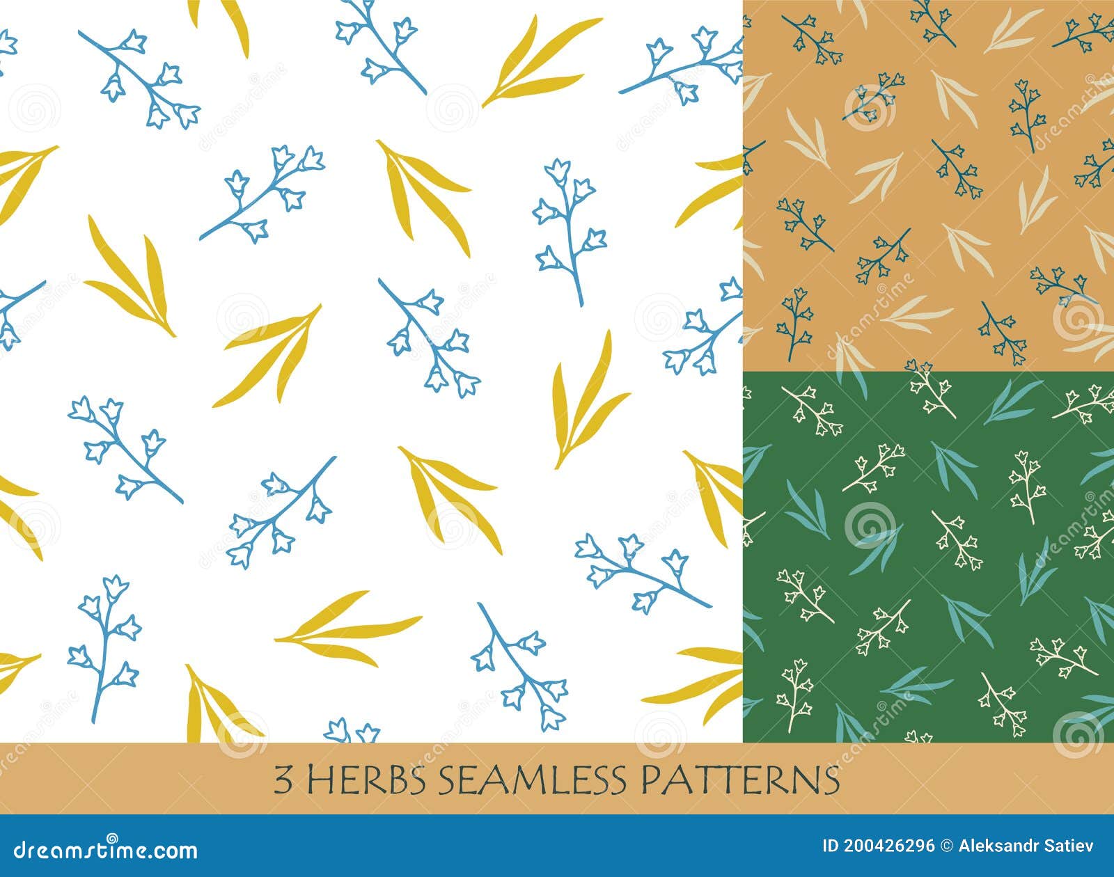 Herbs pattern 6 stock vector. Illustration of branch - 200426296