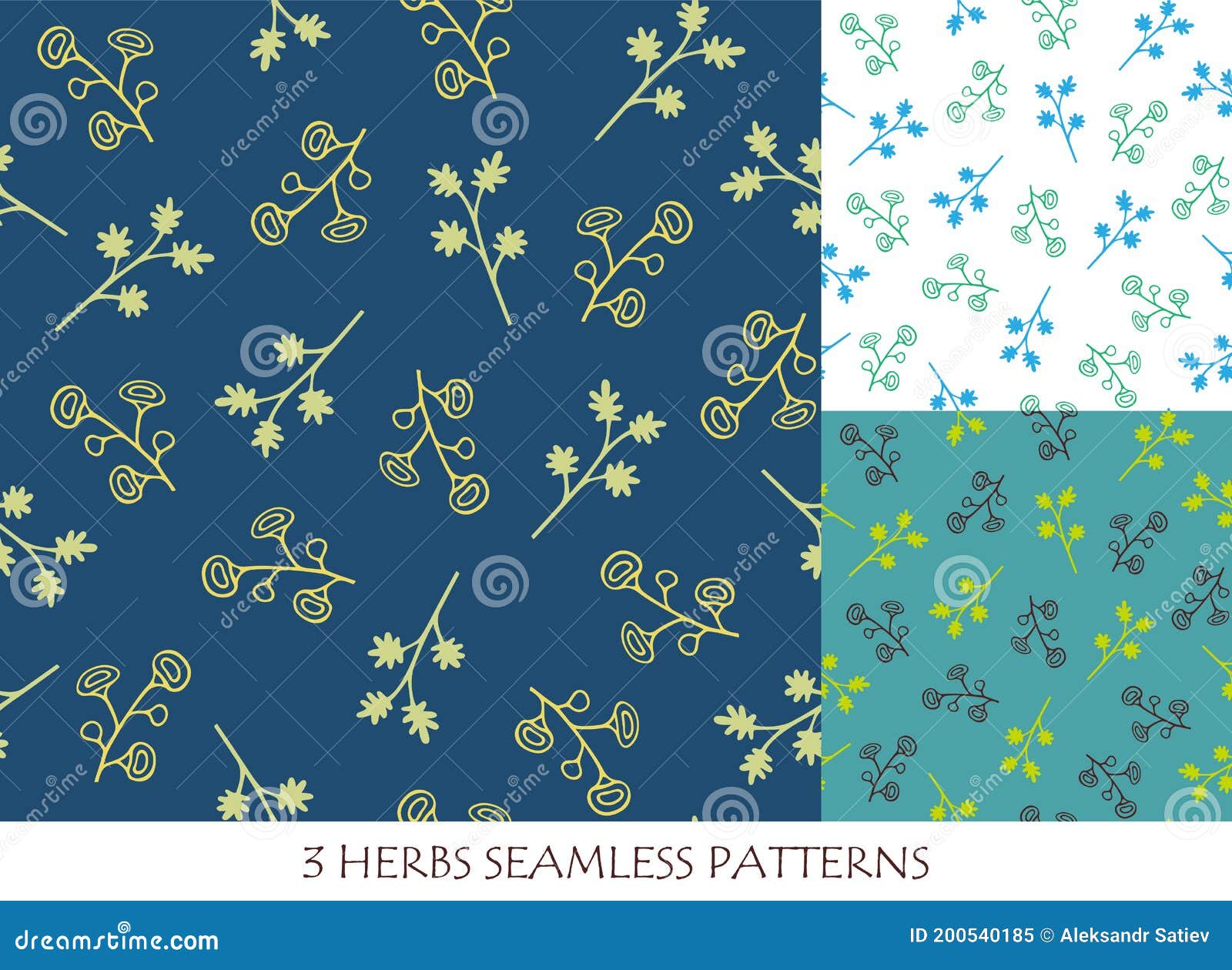 Herbs pattern 14 stock vector. Illustration of decorative - 200540185